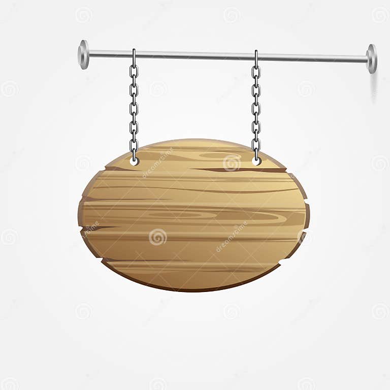 Letrero En Blanco De Madera Del Vector Ilustración del Vector ...