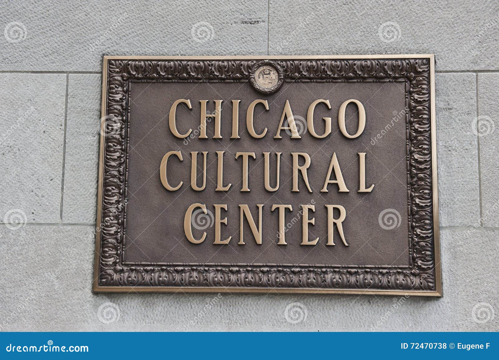 Letrero En El Centro Cultural De Chicago Foto de archivo - Imagen de ...
