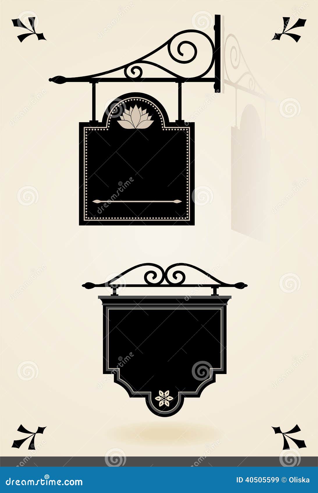 Letreros Negros Del Vintage Ilustración del Vector - Ilustración de ...