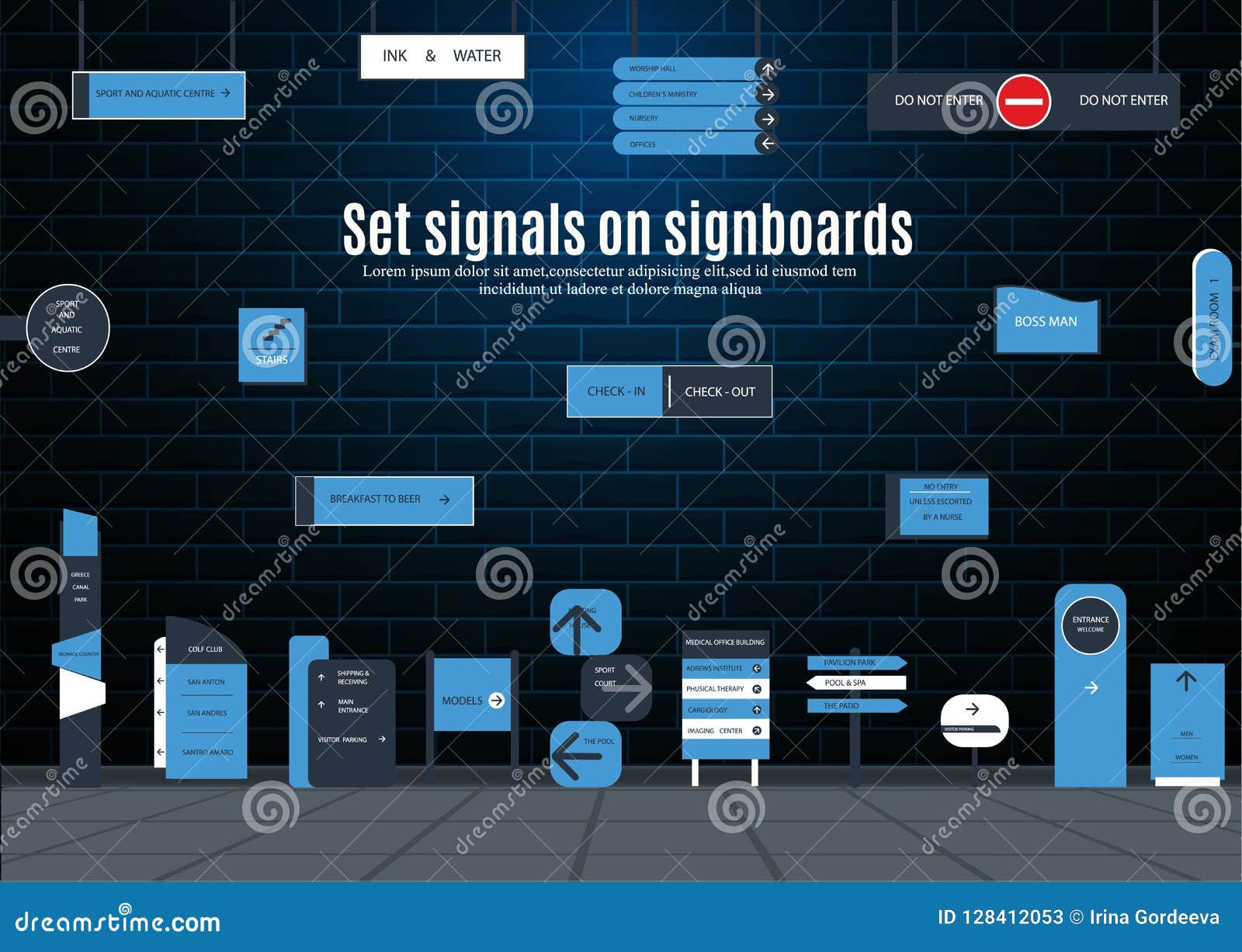 Letreros para el negocio ilustración del vector. Ilustración de ...