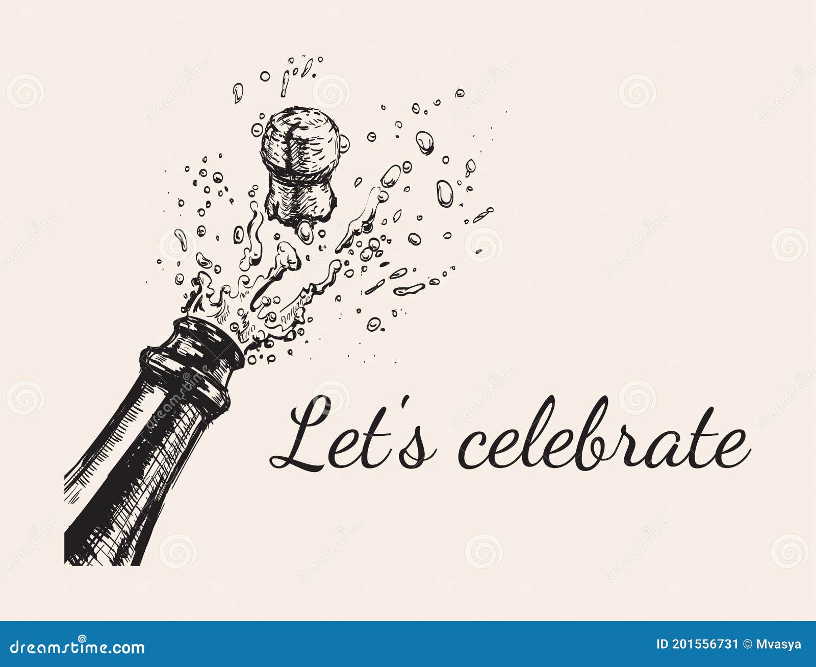 Lets Celebrate Hand Drawn Invitation Template Stock Vector ...