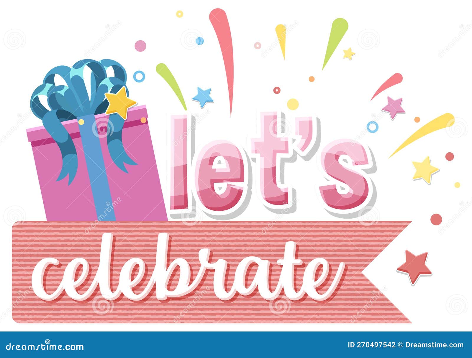 Celebrate Message Calligraphy, Magic Shooting Stars, Fantasy With Curve ...