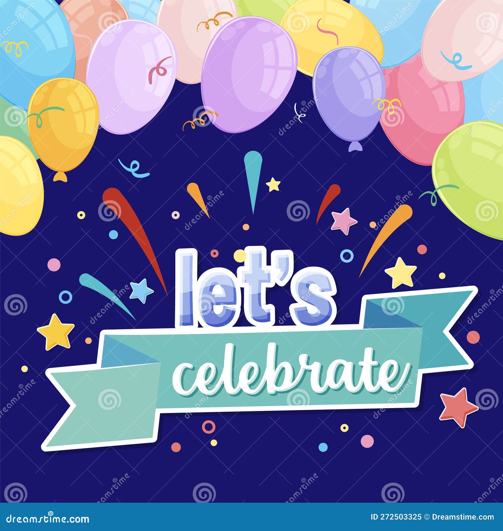 Lets Celebrate Message for Banner or Poster Design Stock Vector ...