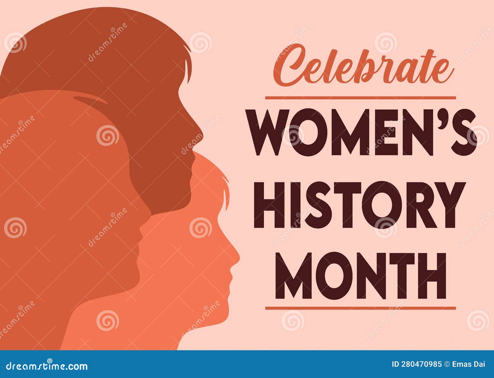 Lets Celebrate Womens History Month Stock Vector Illustration Of