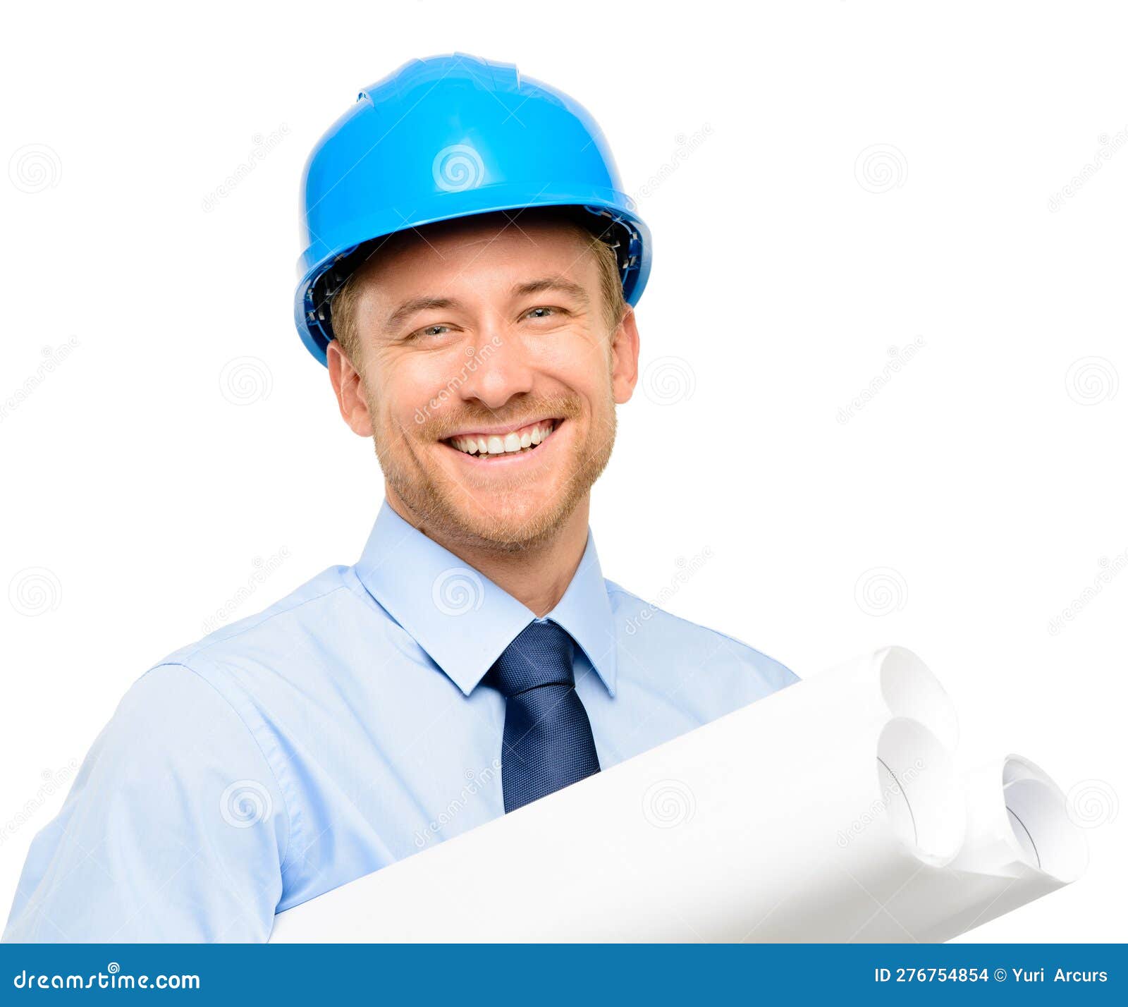 Lets Check Out the Designs. a Handsome Young Contractor Standing Alone ...