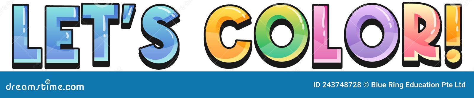 Lets Color Text Symbol on White Background Stock Vector - Illustration ...