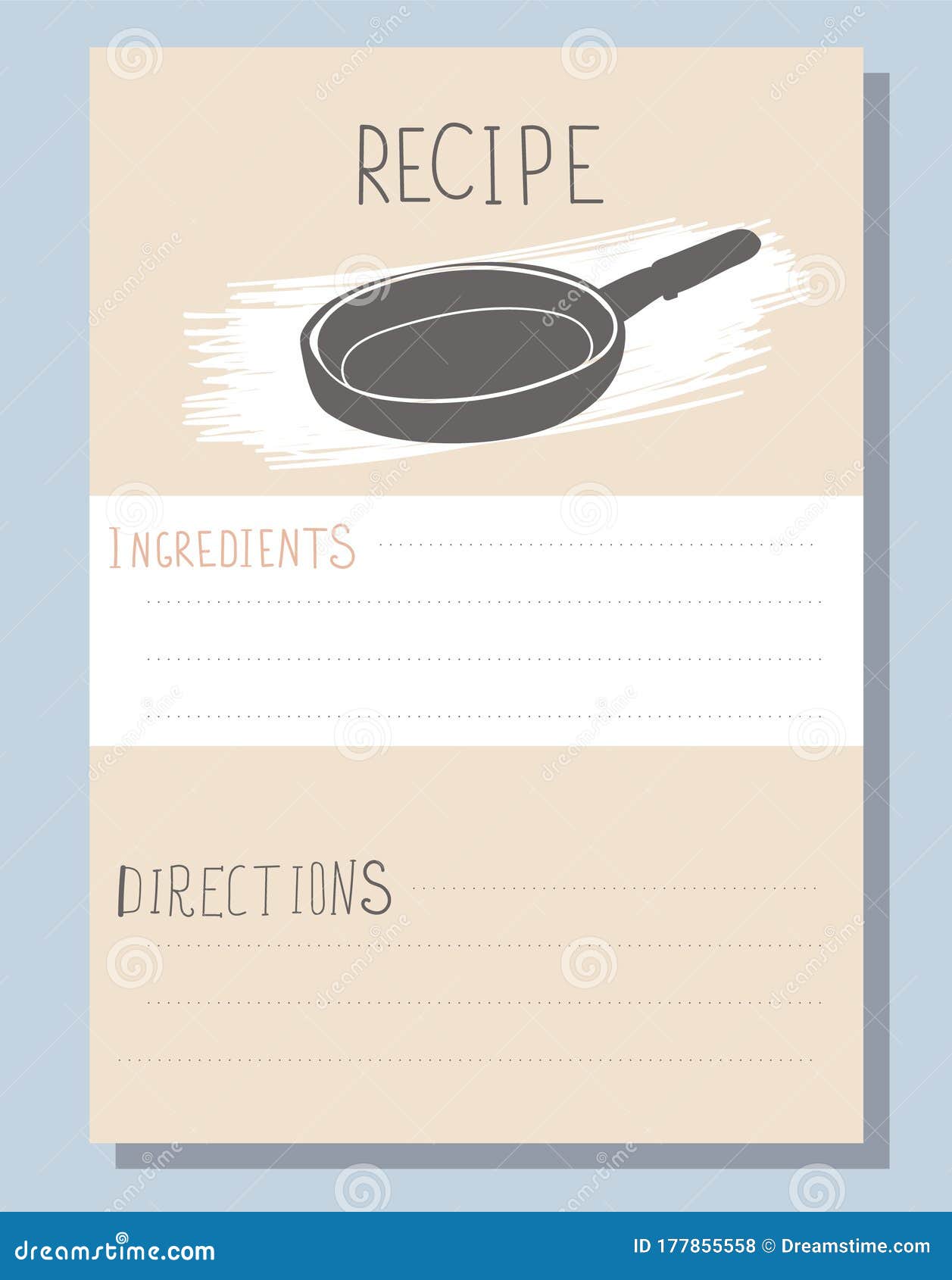 Kitchen Note Vector Template. Stock Vector - Illustration of cookbook ...