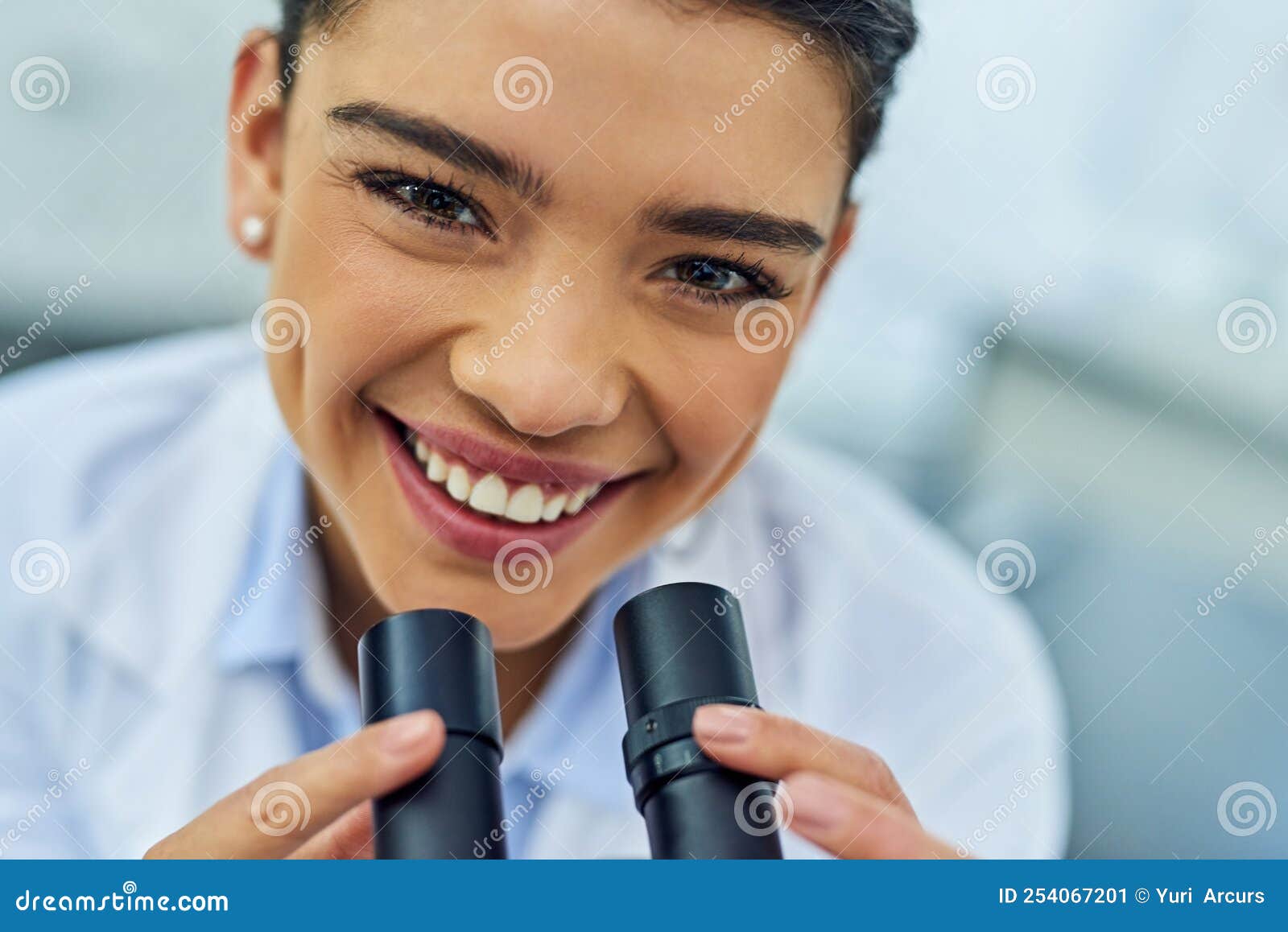 Lets Discover Something New. Portrait of a Young Scientist Using a ...