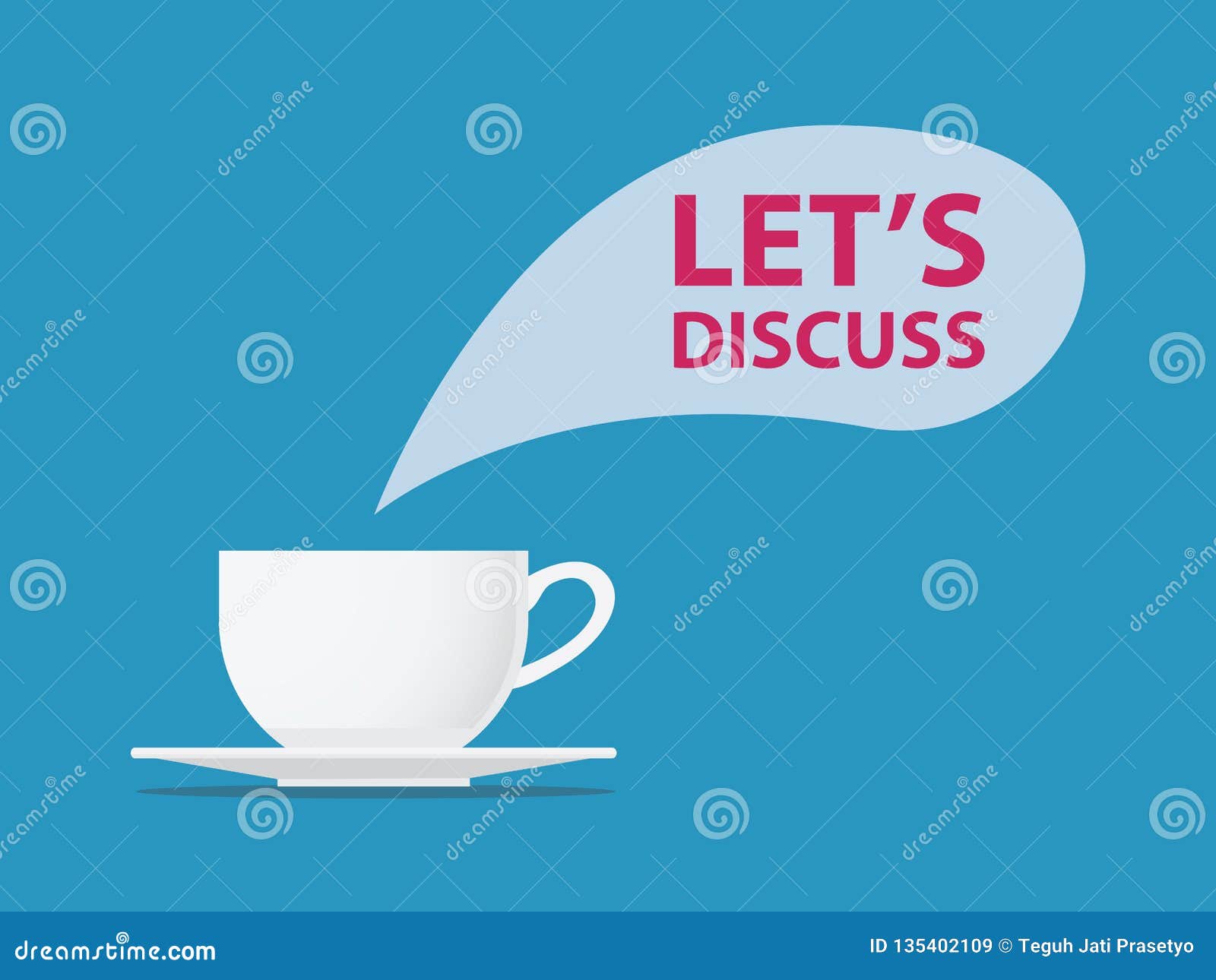 Lets Discuss Together with a Cup of Coffee View from Side Vector Stock ...