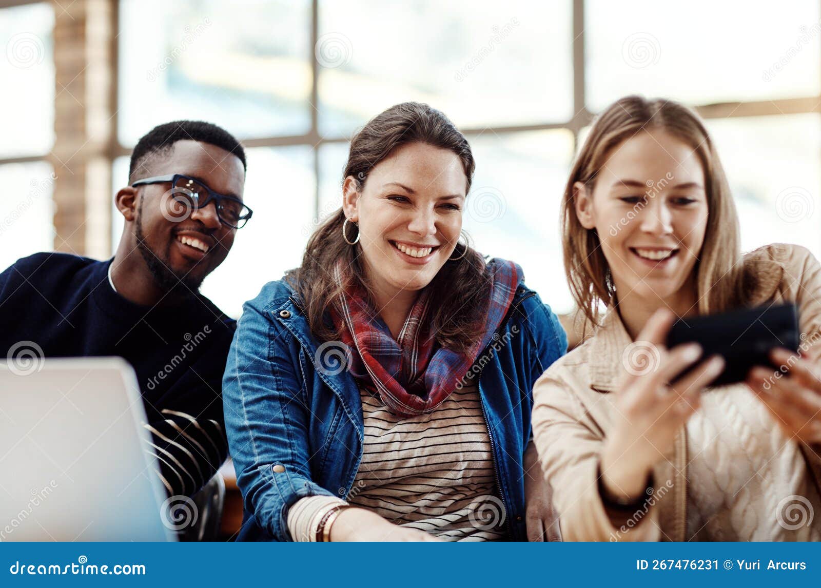 Lets Get a Photo in. a Group of University Students Taking a Selfie at ...