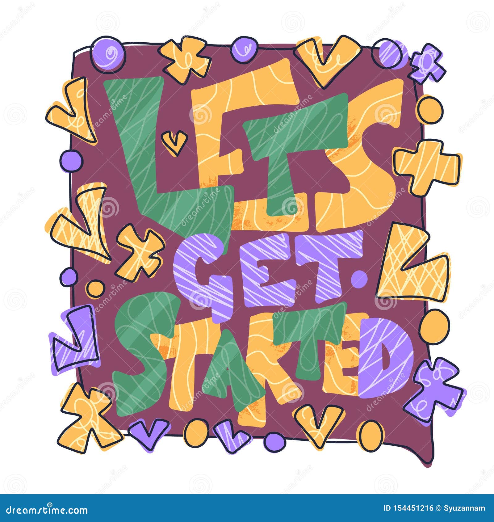 Lets Get Started Quote. Vector Poster Text. Stock Vector - Illustration ...