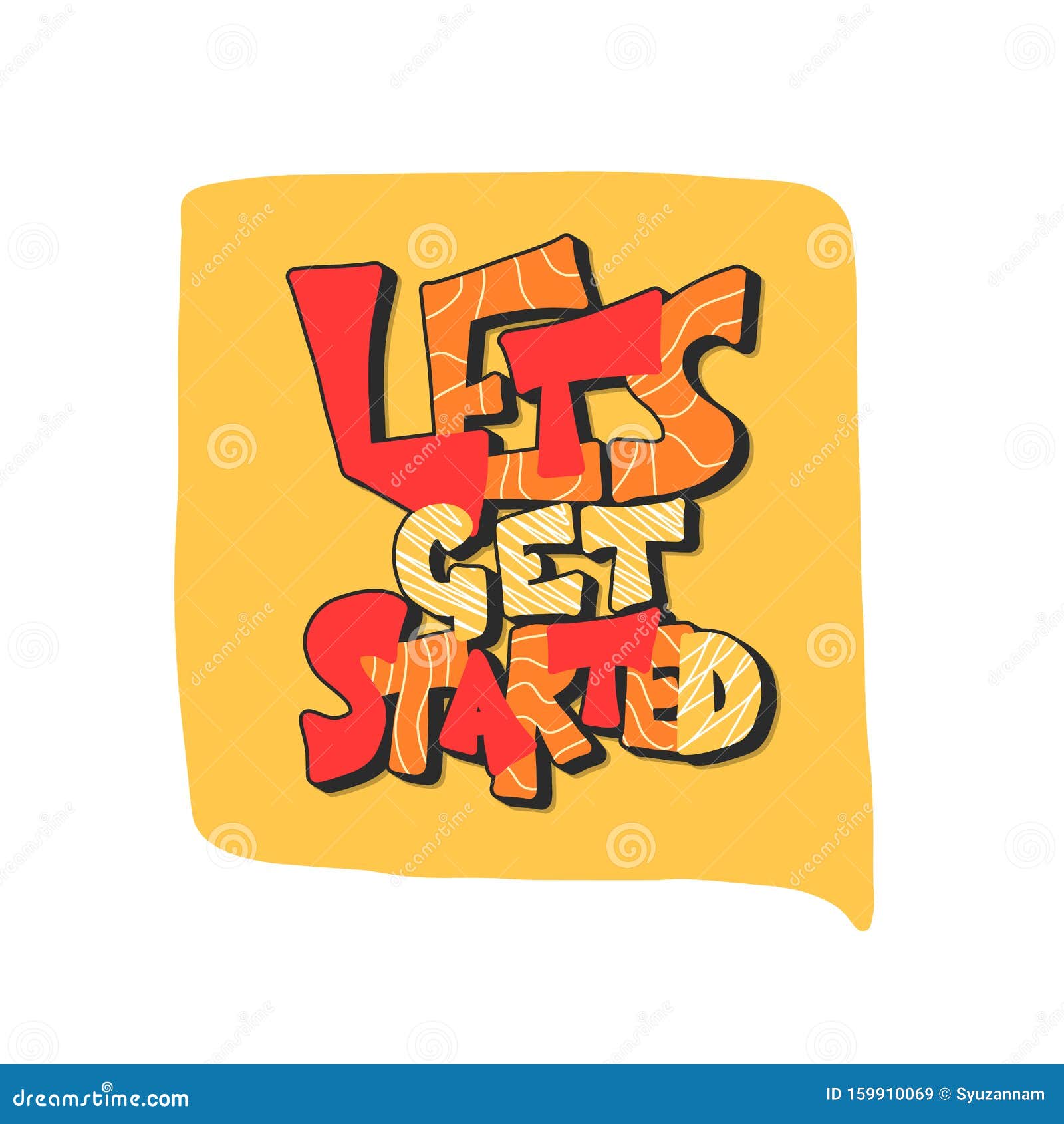 Lets Get Started Quote. Vector Poster Text Stock Vector - Illustration ...