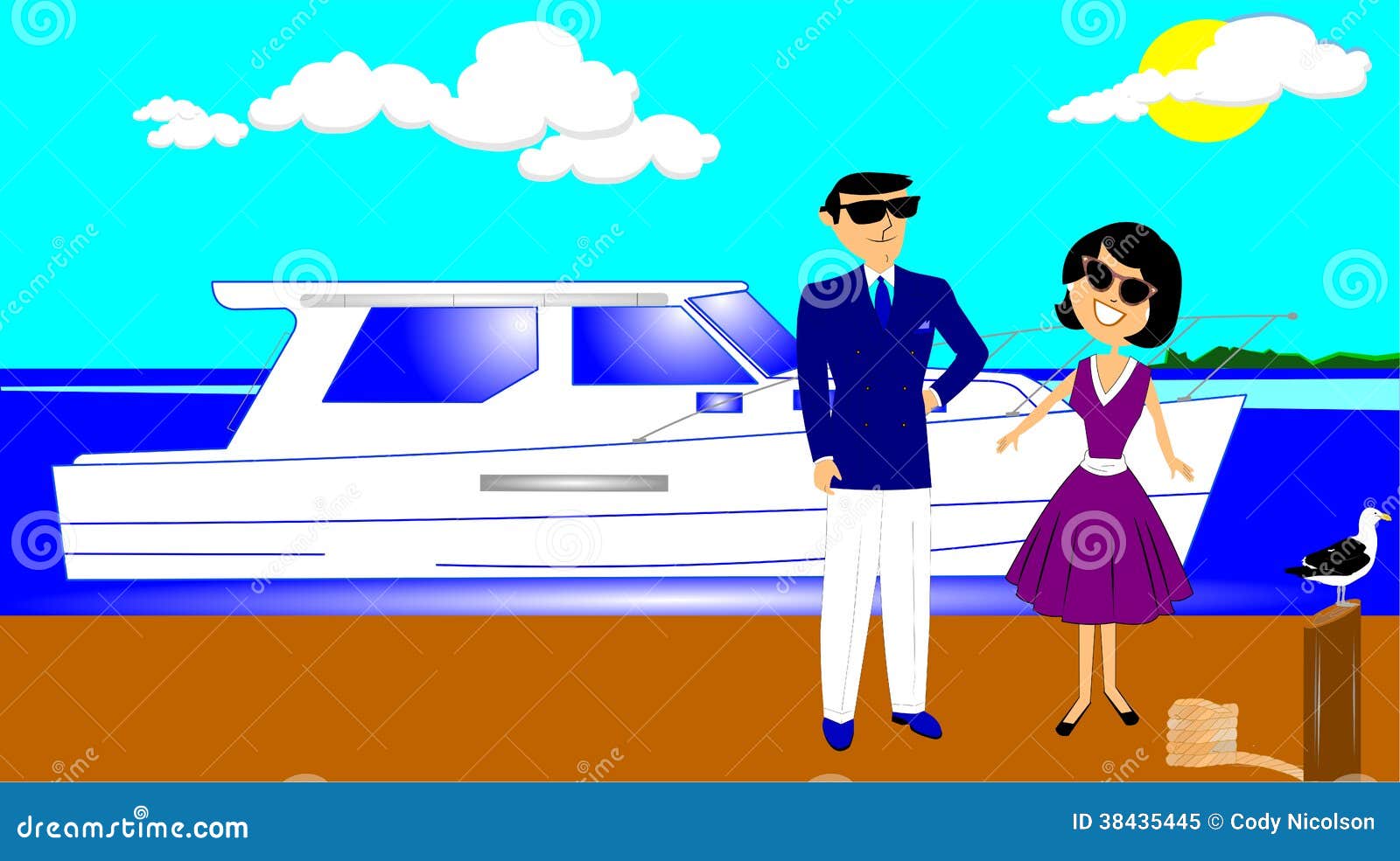Lets go for a boat ride stock illustration. Illustration of ride - 38435445