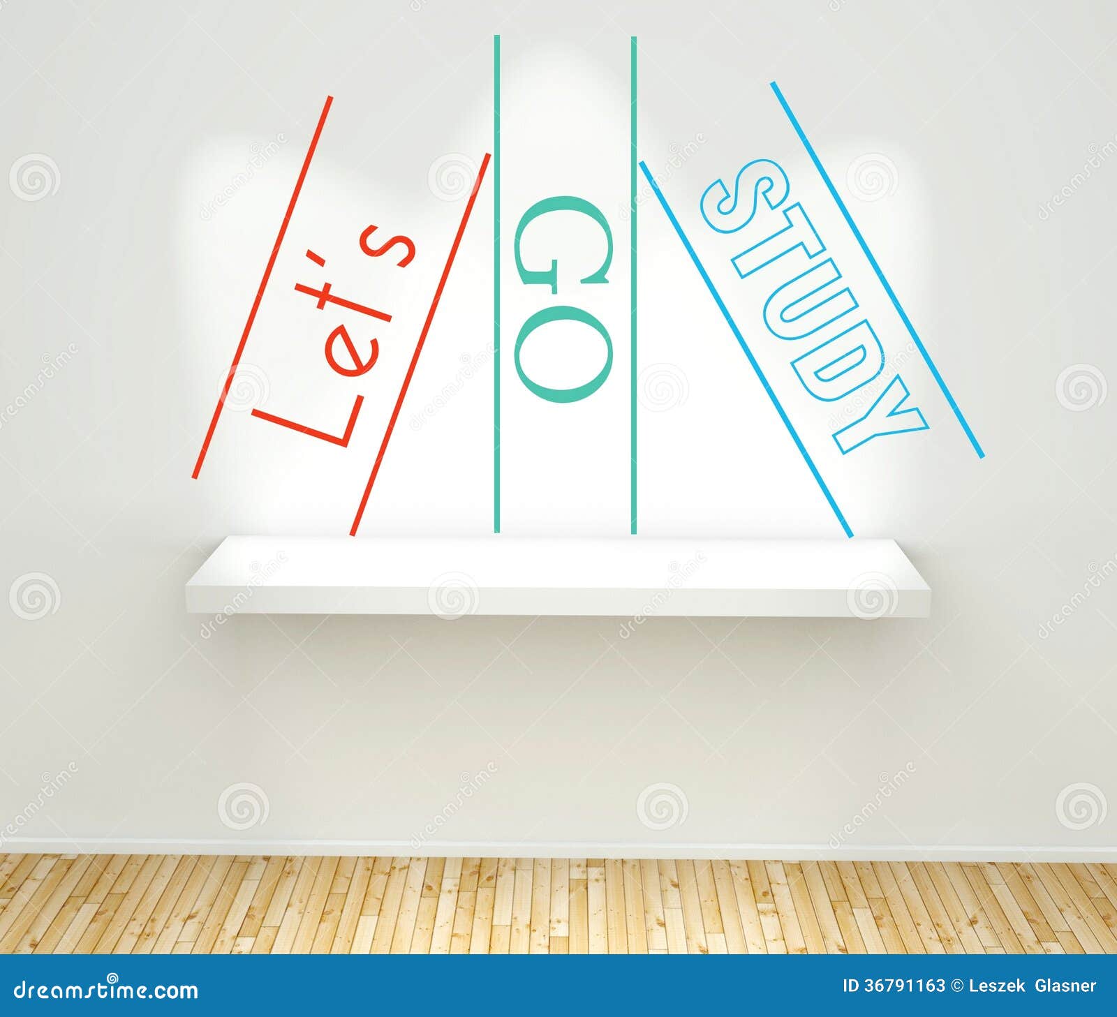 Lets Go Study in Form of Books on Book Shelf Stock Image - Image of ...