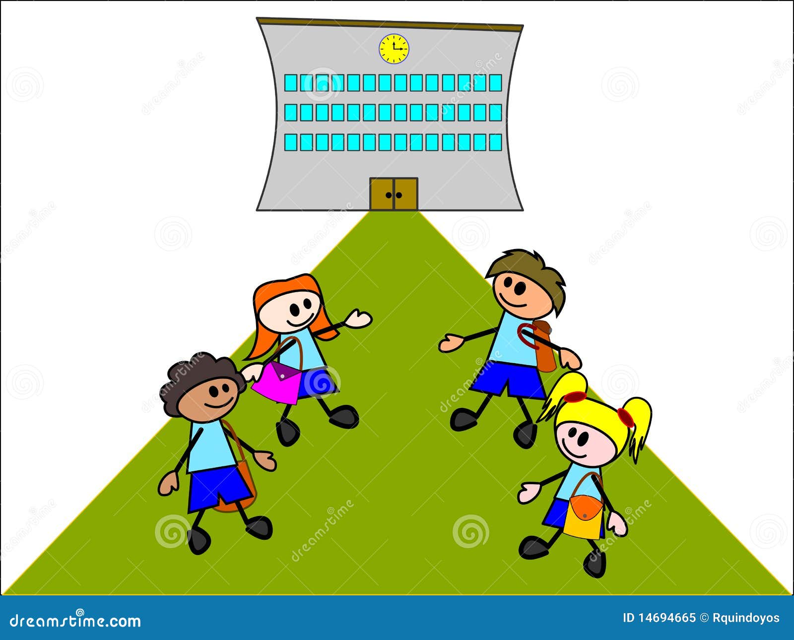 Lets go to school stock vector. Illustration of person - 14694665
