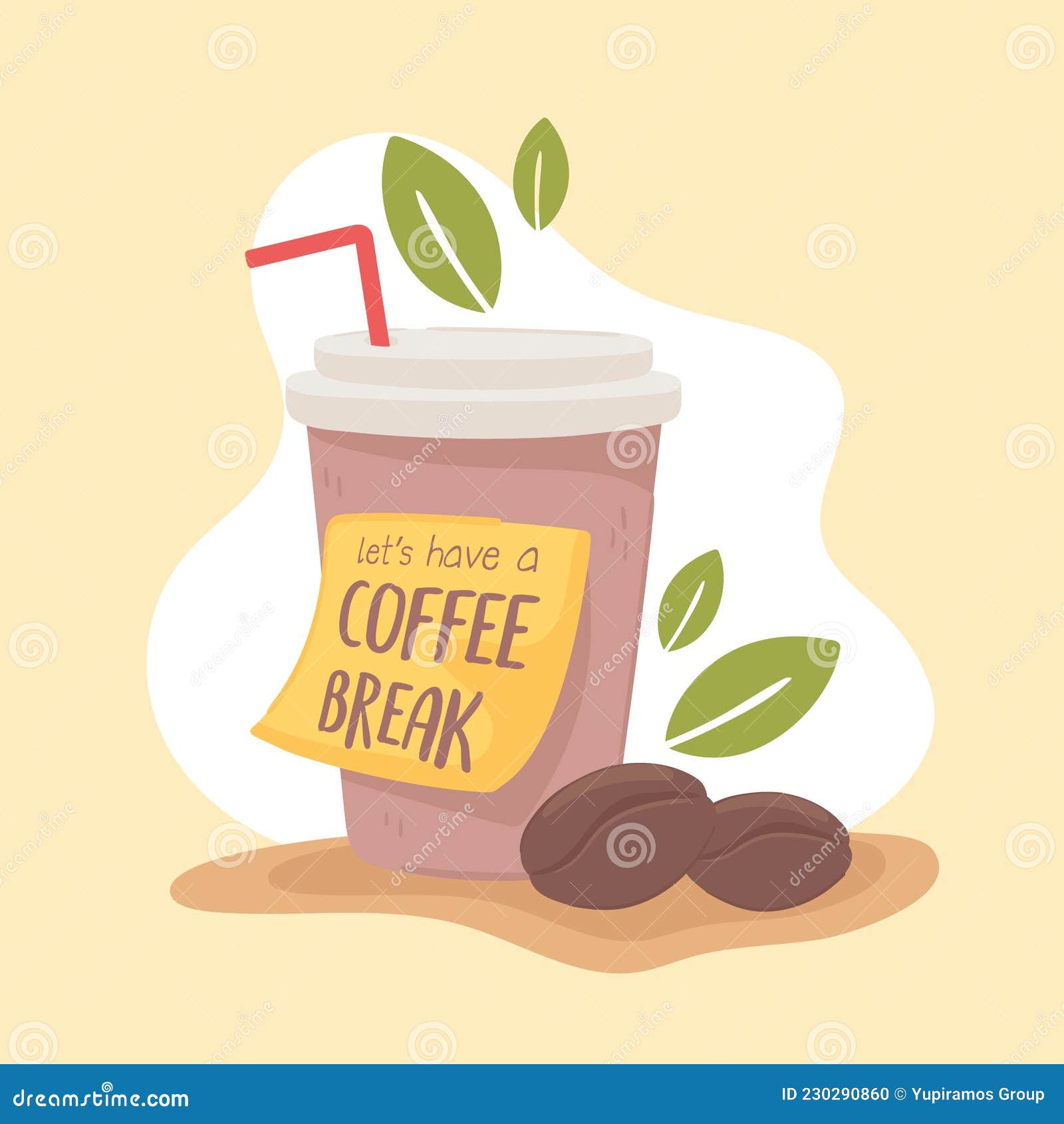 Lets have a coffee break stock vector. Illustration of coffee - 230290860