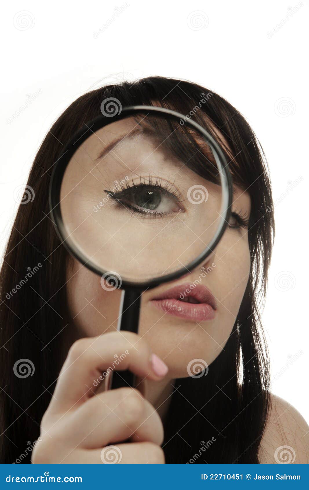 Lets have a look stock image. Image of magnifier, girl - 22710451