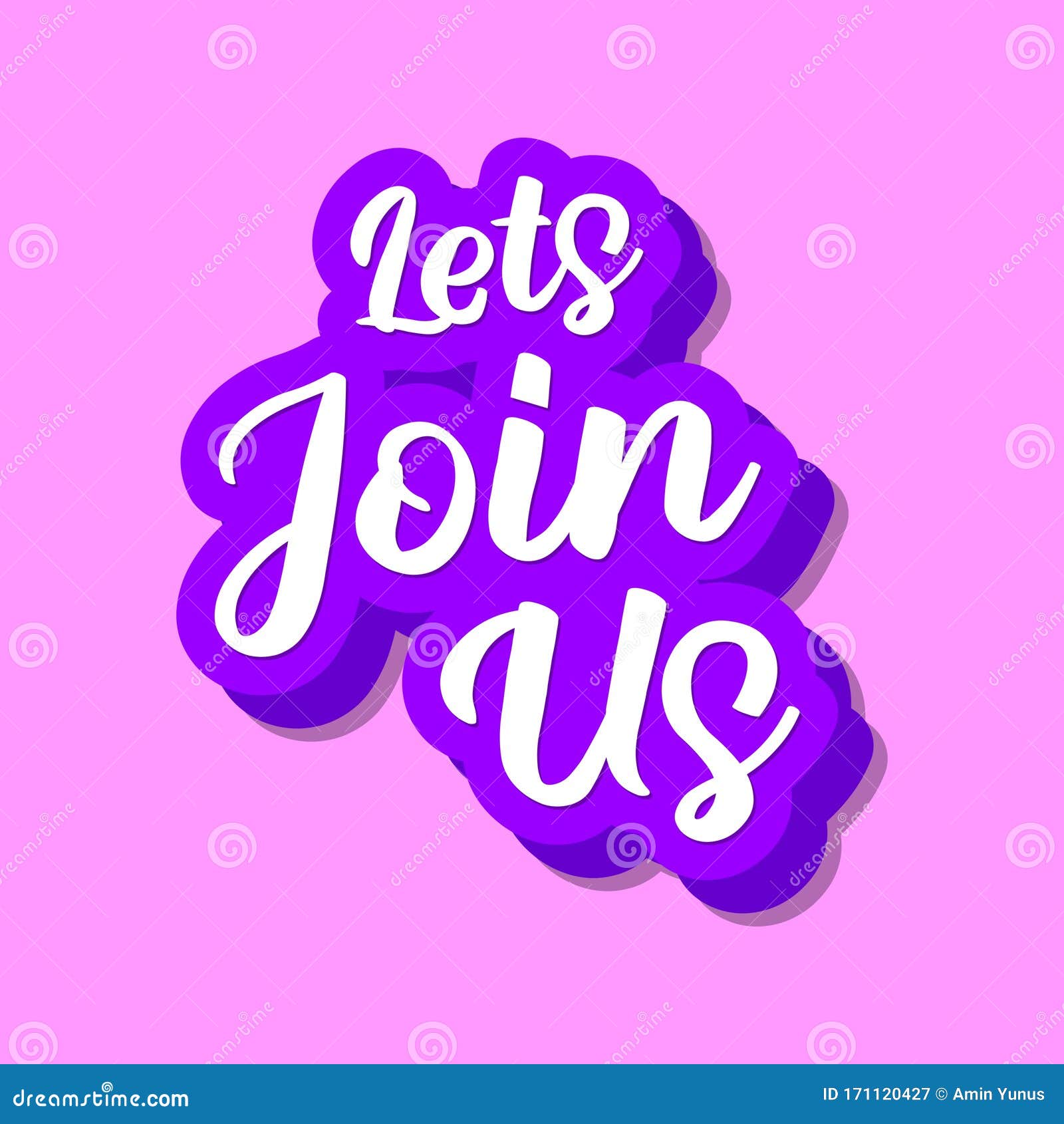 Lets Join Us Vector Lettering Design Stock Vector - Illustration of ...