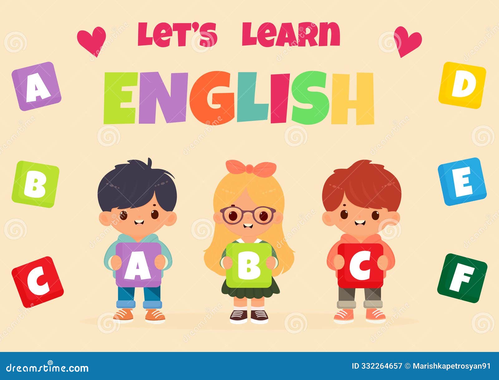 Lets Learn Together School Label Vector Illustration | CartoonDealer.com #397099554