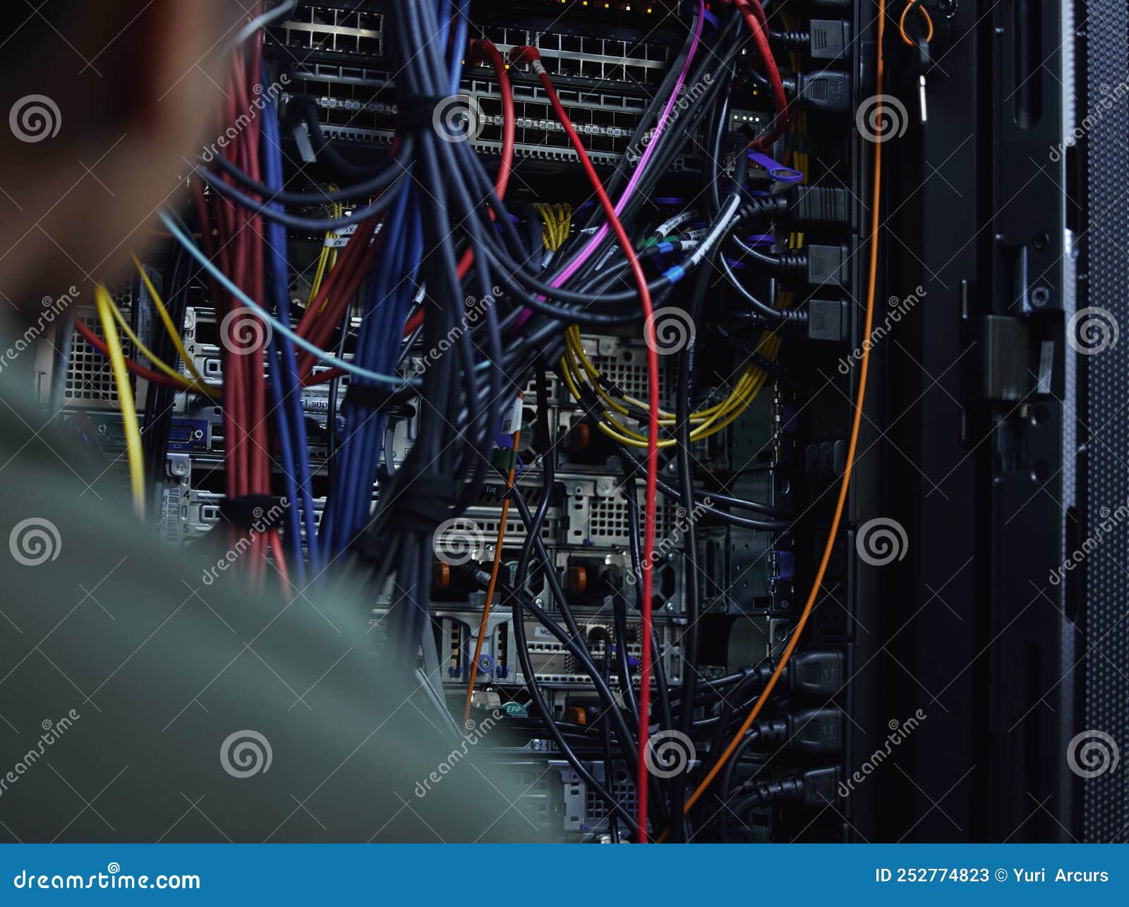 Lets Organize this Cabling. an Unrecognizable Male it Support Agent ...