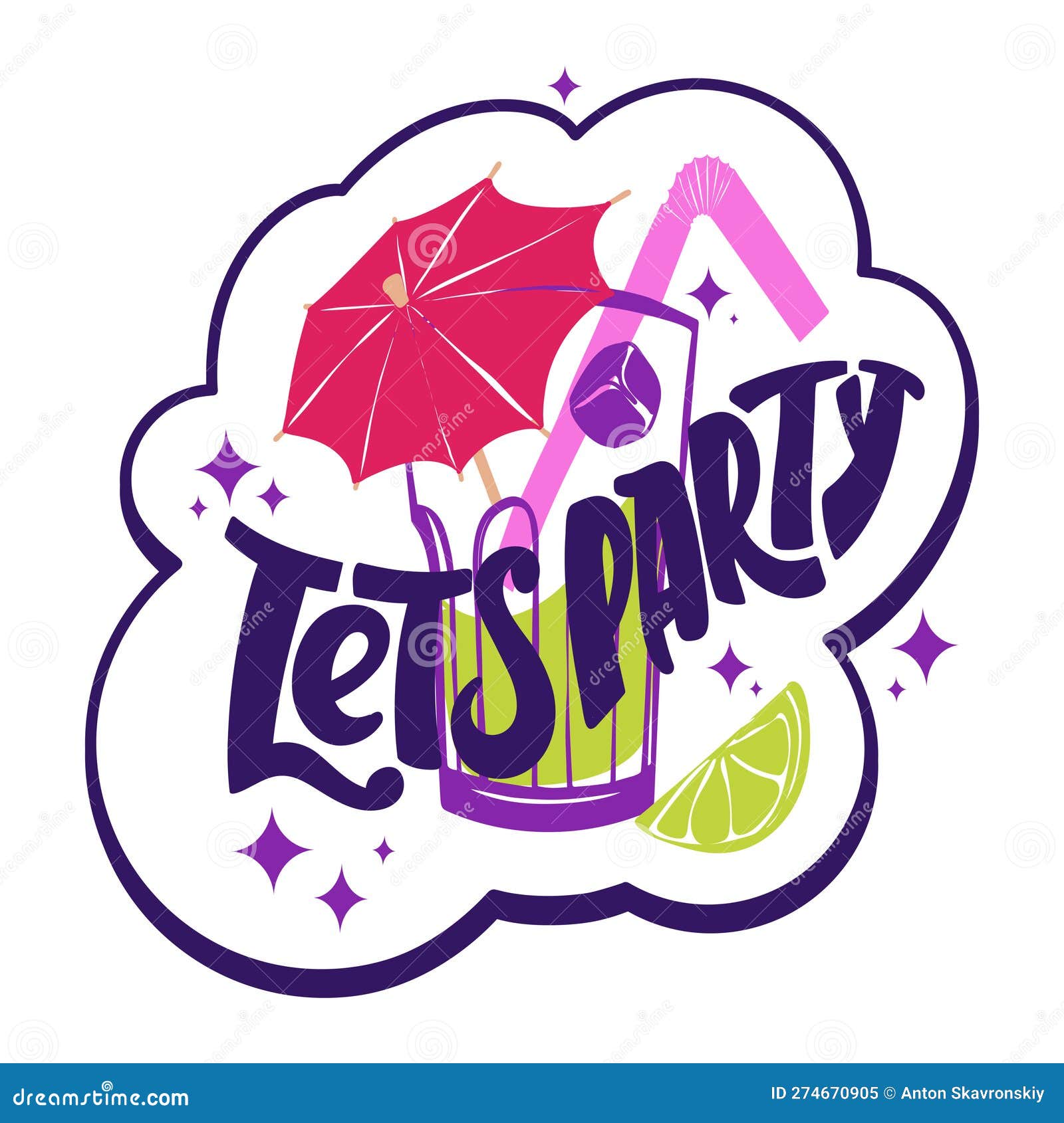 Lets Party Design Poster. Night Club Template. Music Party Invitation ...