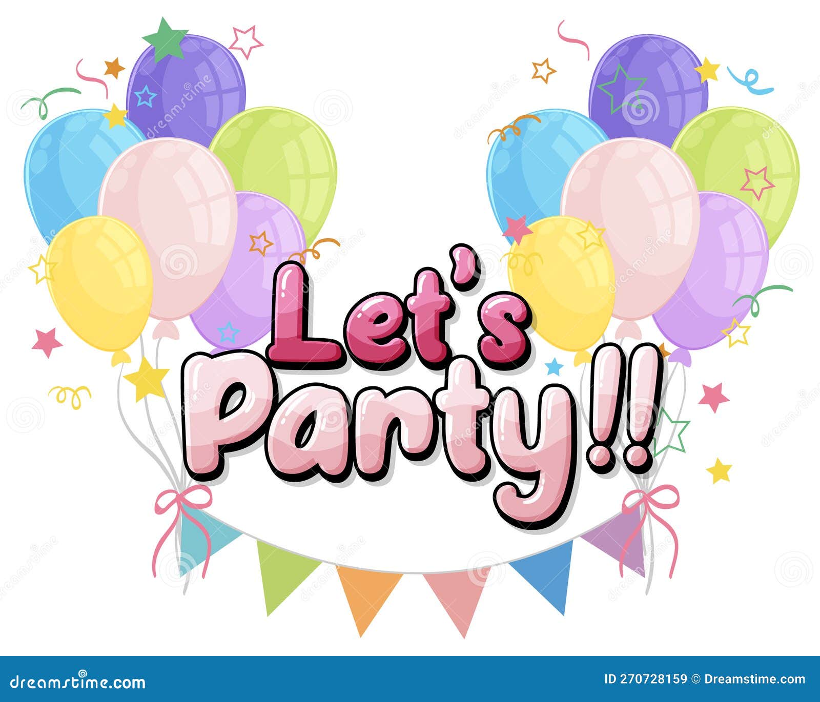 Lets Party Message for Banner or Poster Design Stock Vector ...