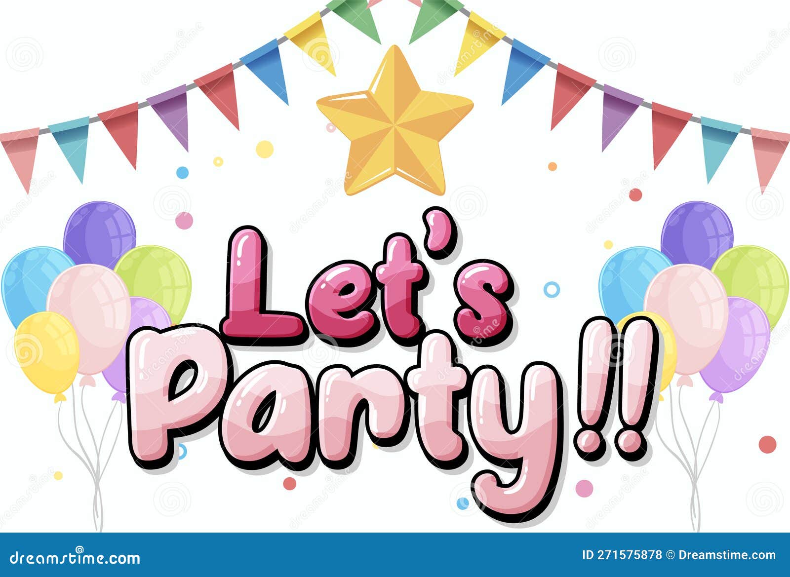 Lets Party Message for Banner or Poster Design Stock Vector ...