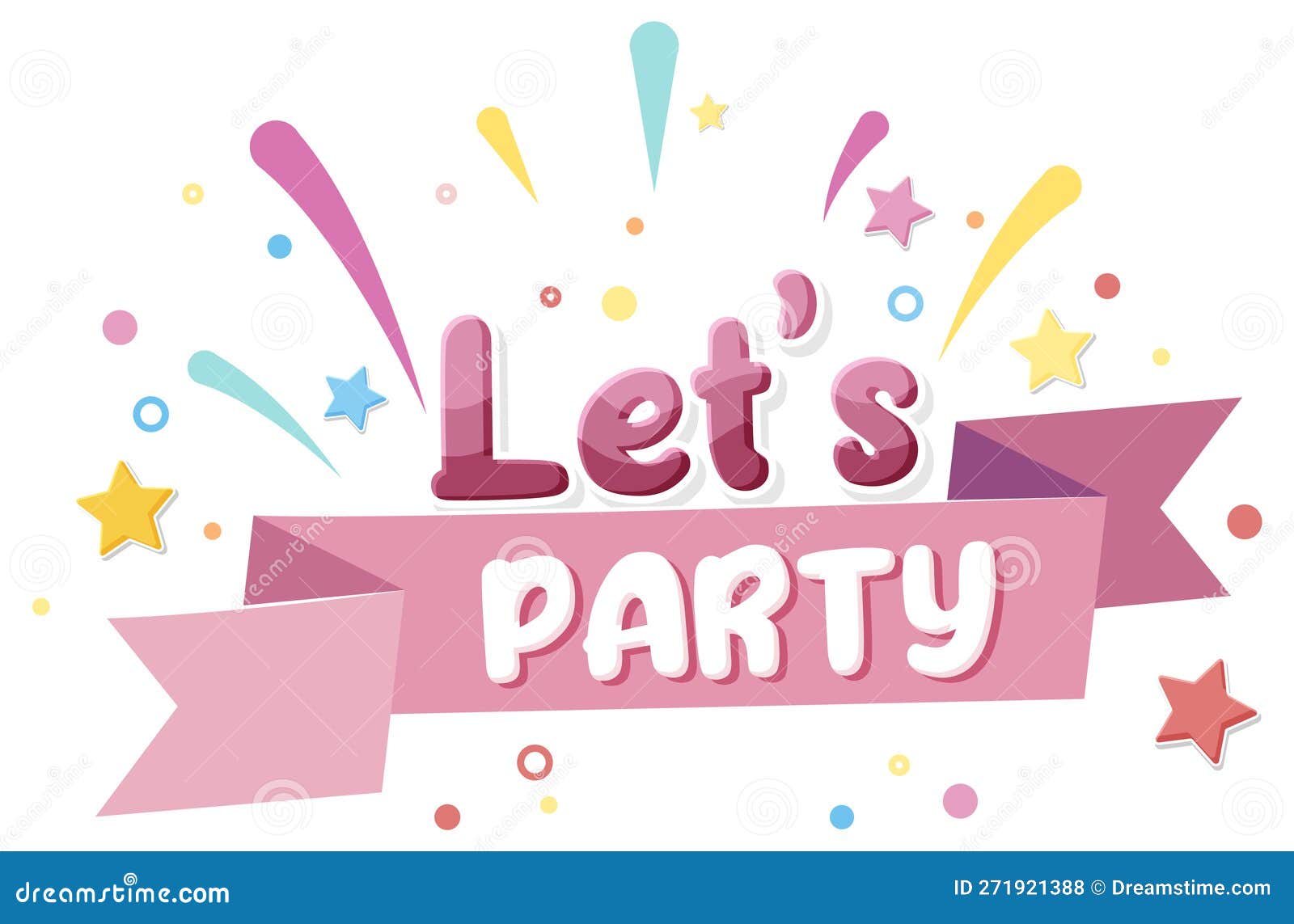 Lets Party Message for Banner or Poster Design Stock Vector - Illustration of party, message ...