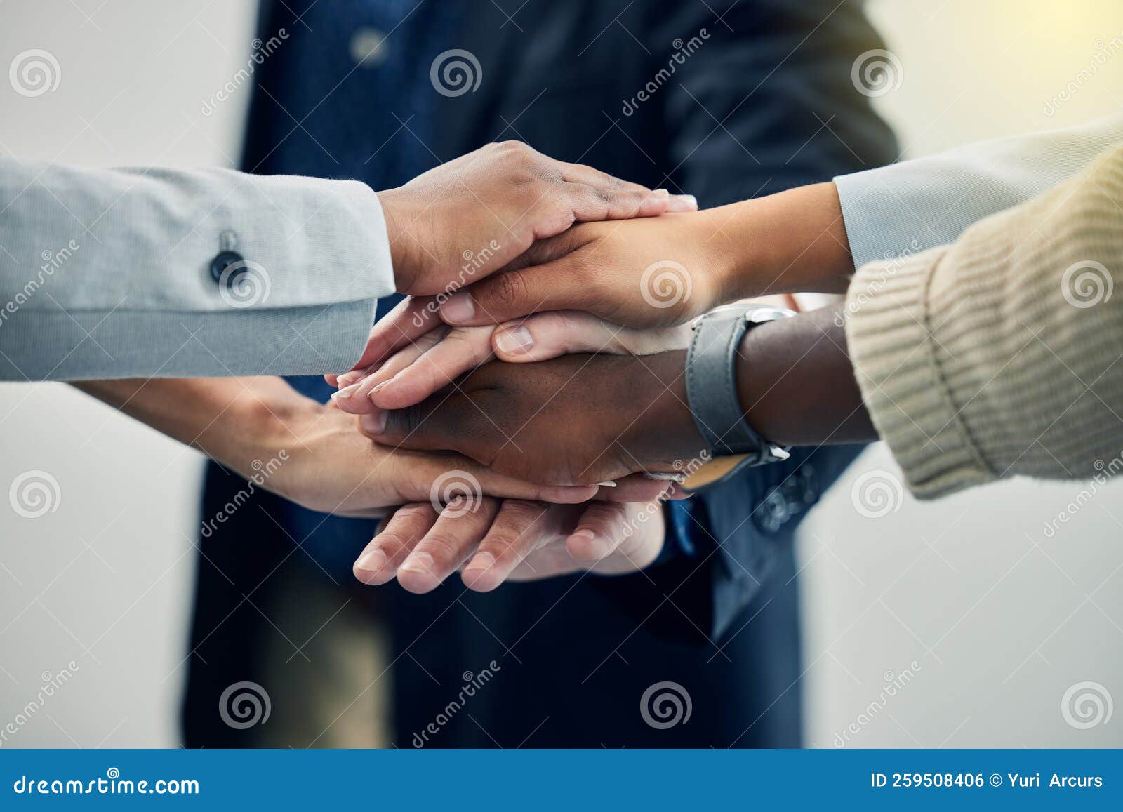 Lets Put Our Everything into this. Business Colleagues with Their Hands ...