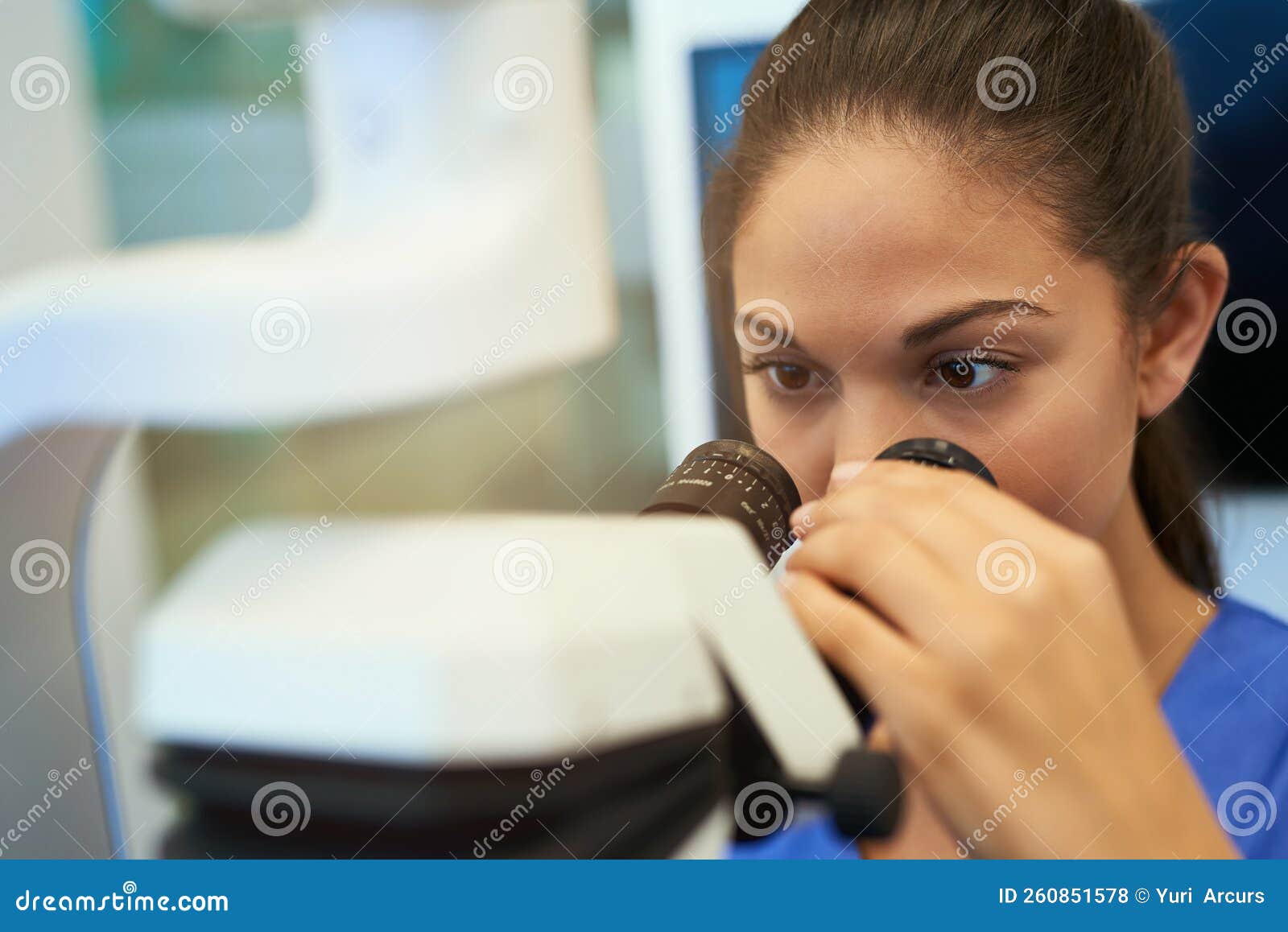 Lets See What we Have Here. a Young Pathologist Looking at Samples ...