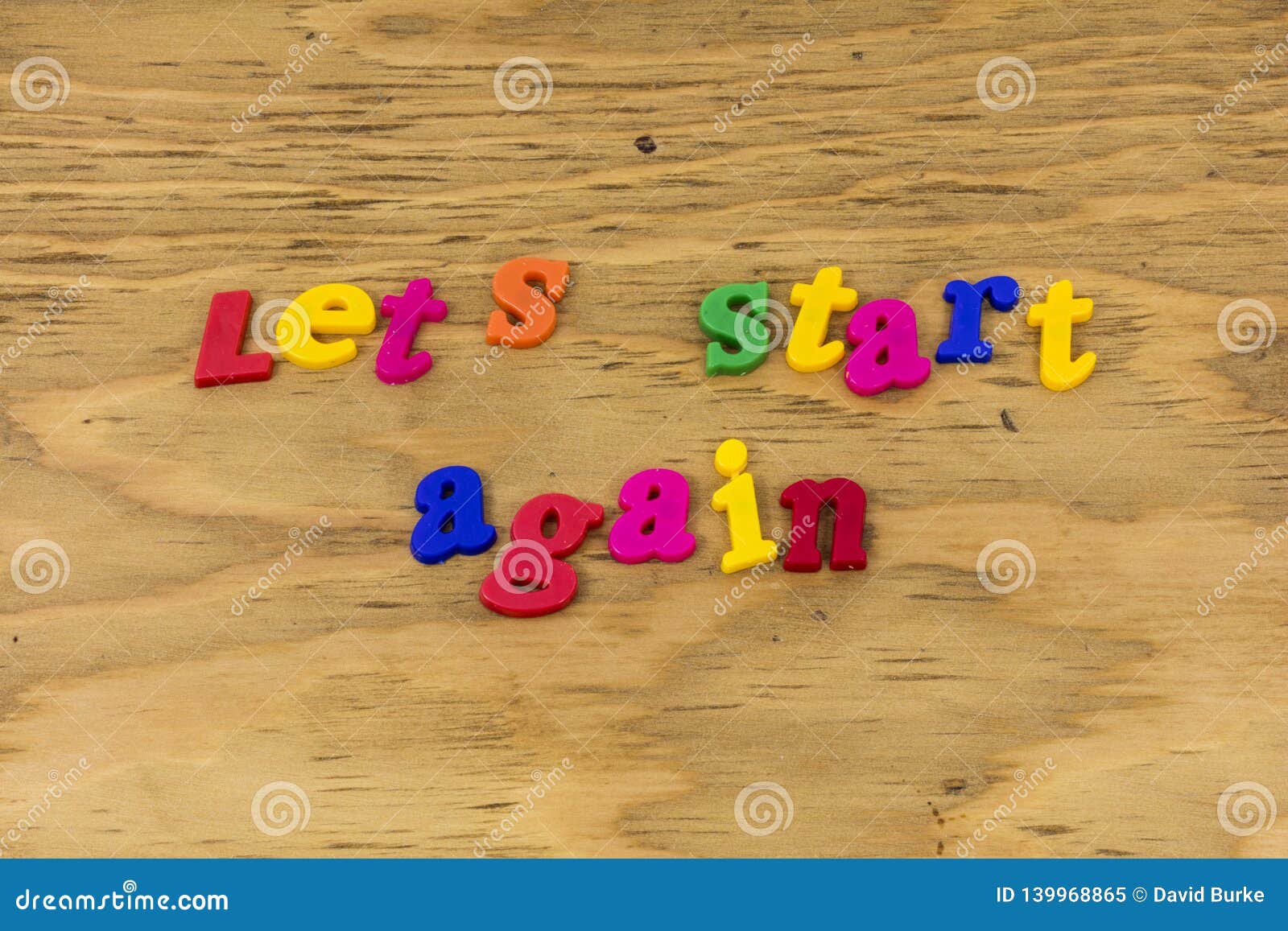 Lets Start Fresh Again Work Together Begin Teamwork Challenge Stock ...