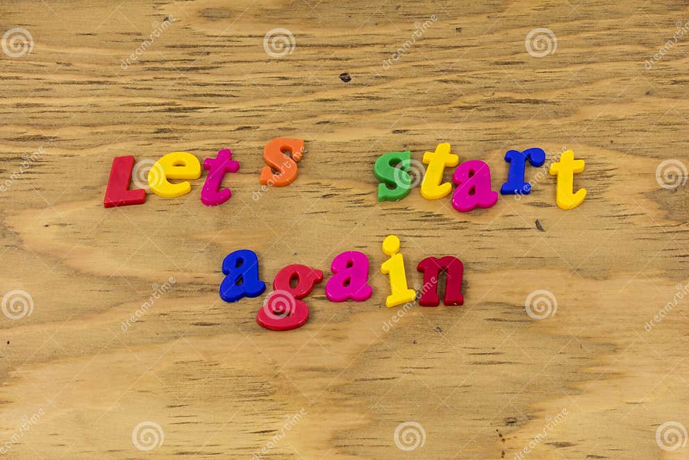 Lets Start Fresh Again Work Together Begin Teamwork Challenge Stock ...