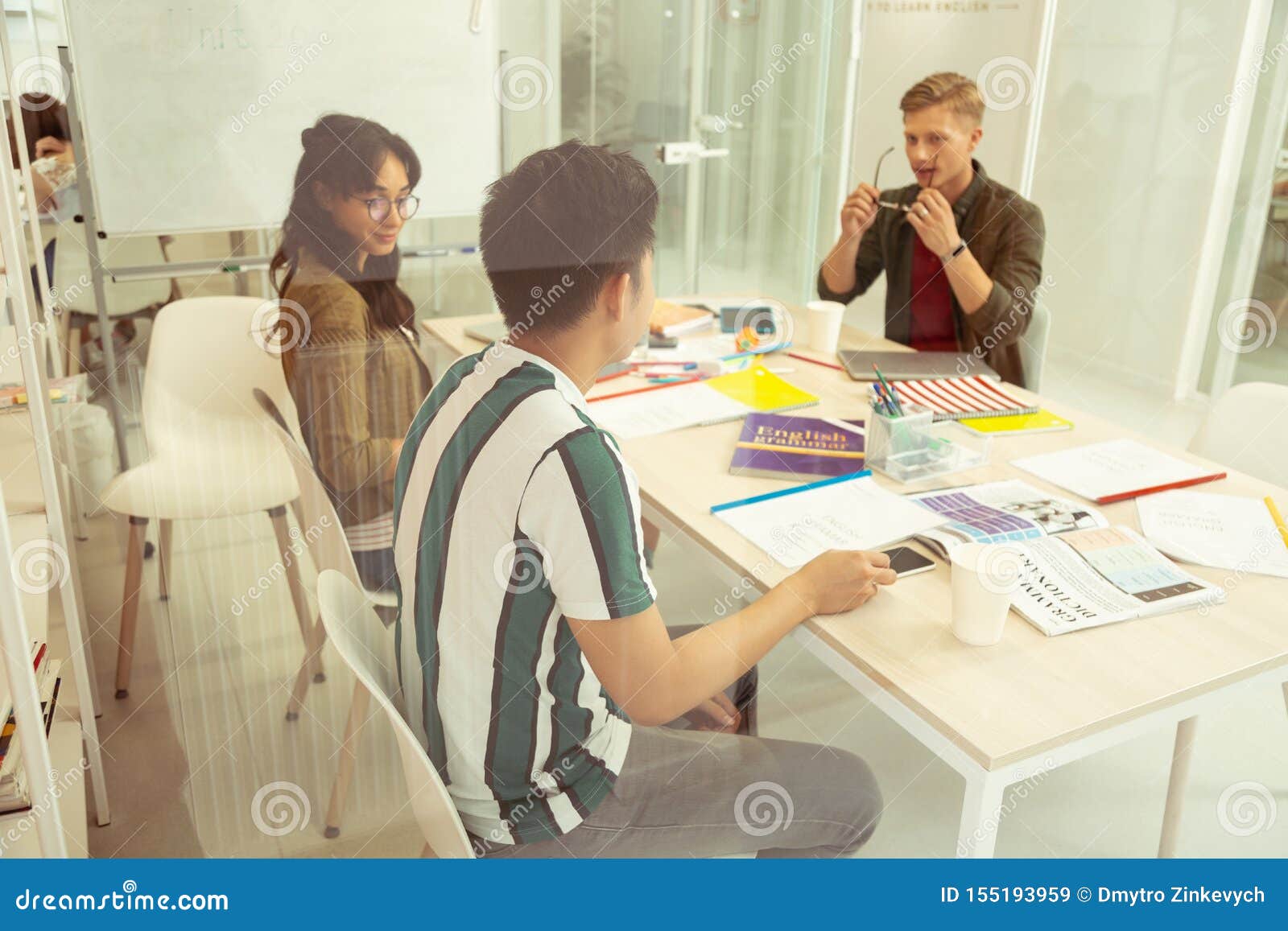 Group of Young People Practicing Their Language Stock Image - Image of ...