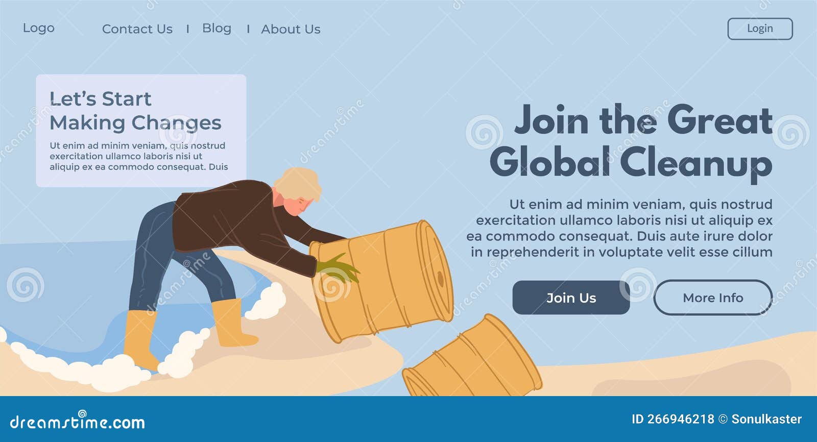 Join Great Global Cleanup, Volunteering Website Stock Vector ...