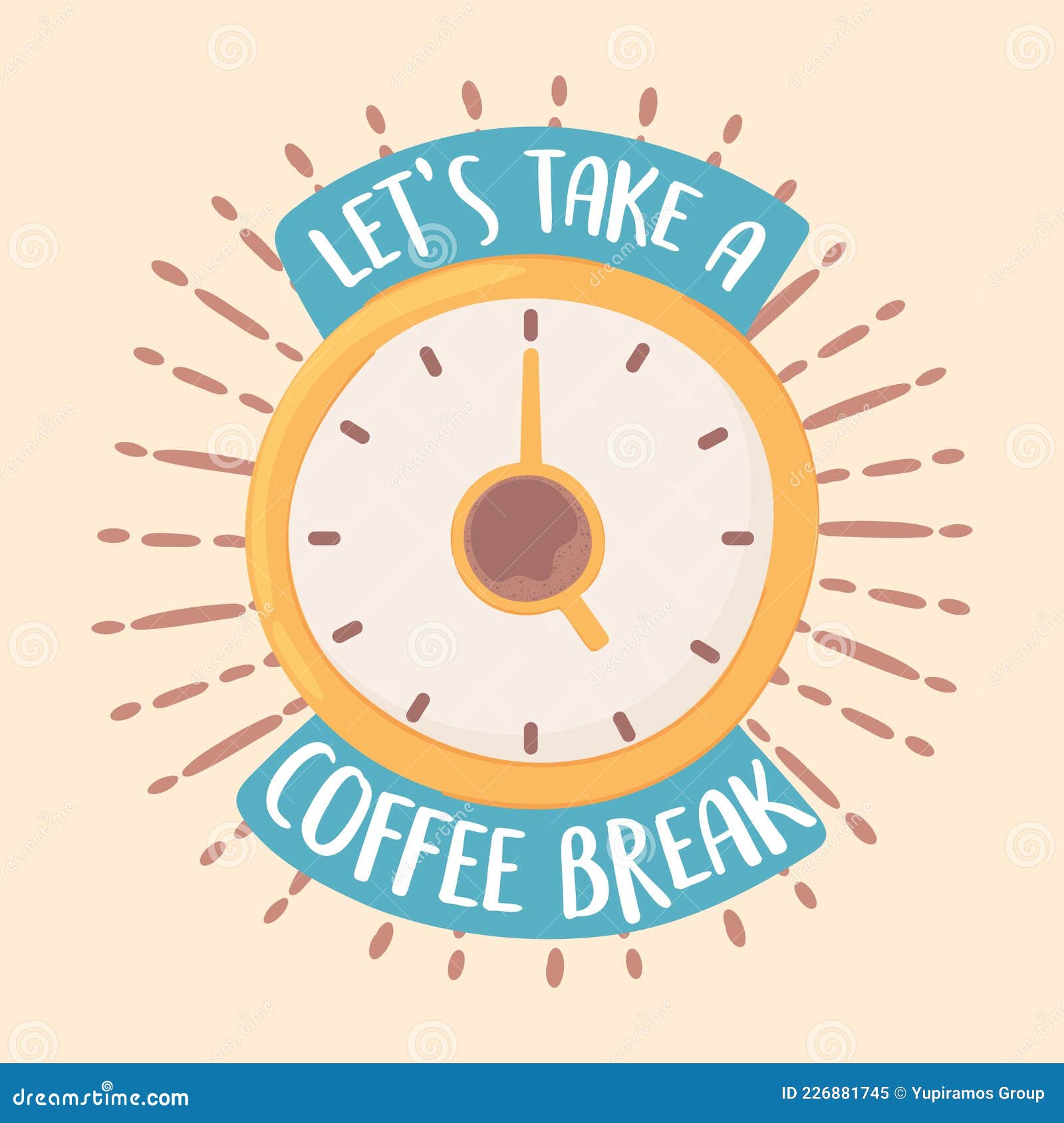 Lets take a coffee break stock vector. Illustration of beverage - 226881745