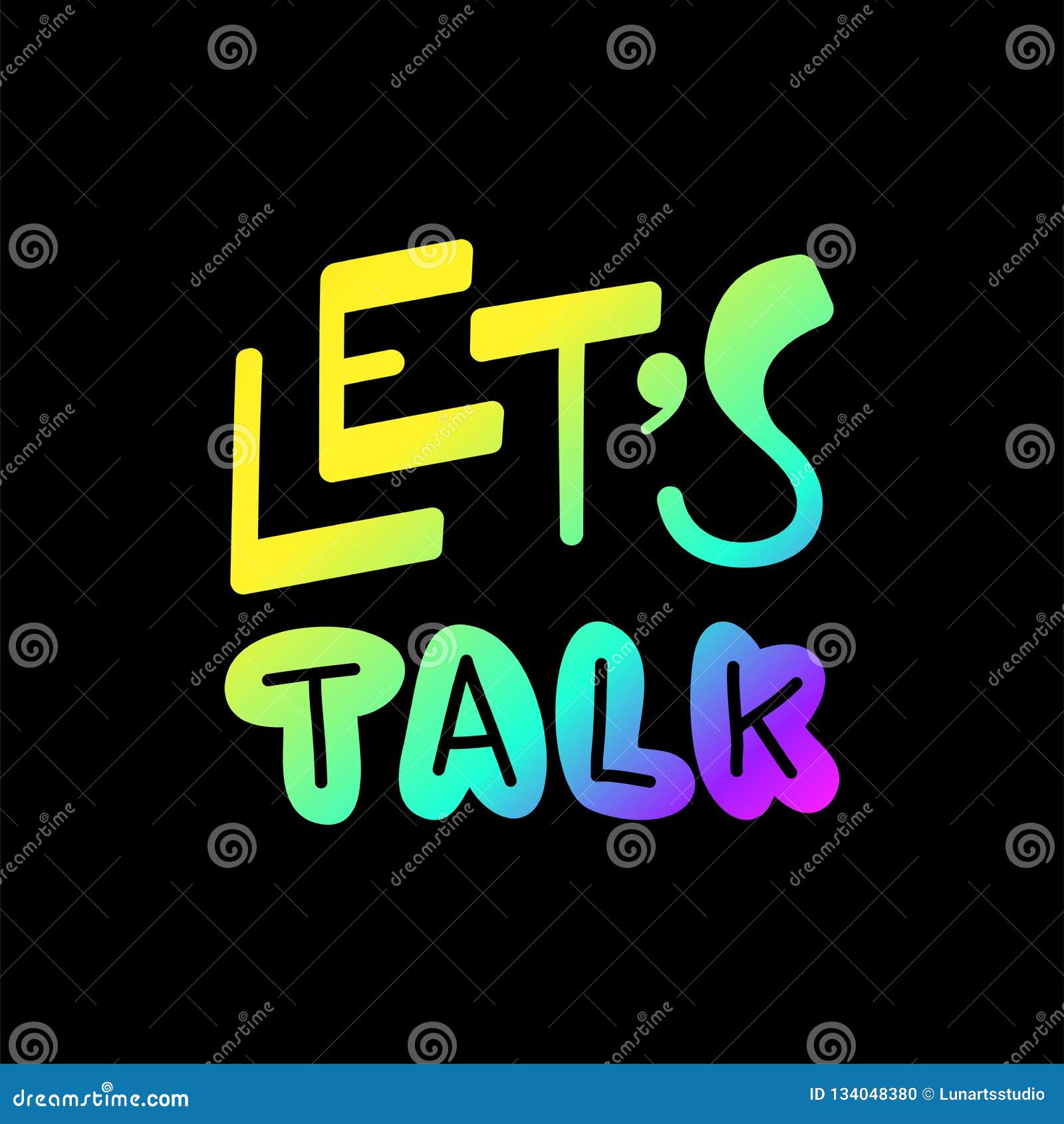 Lets Talk Text - Hand Draw Doodle Lettering Vector Stock Vector ...