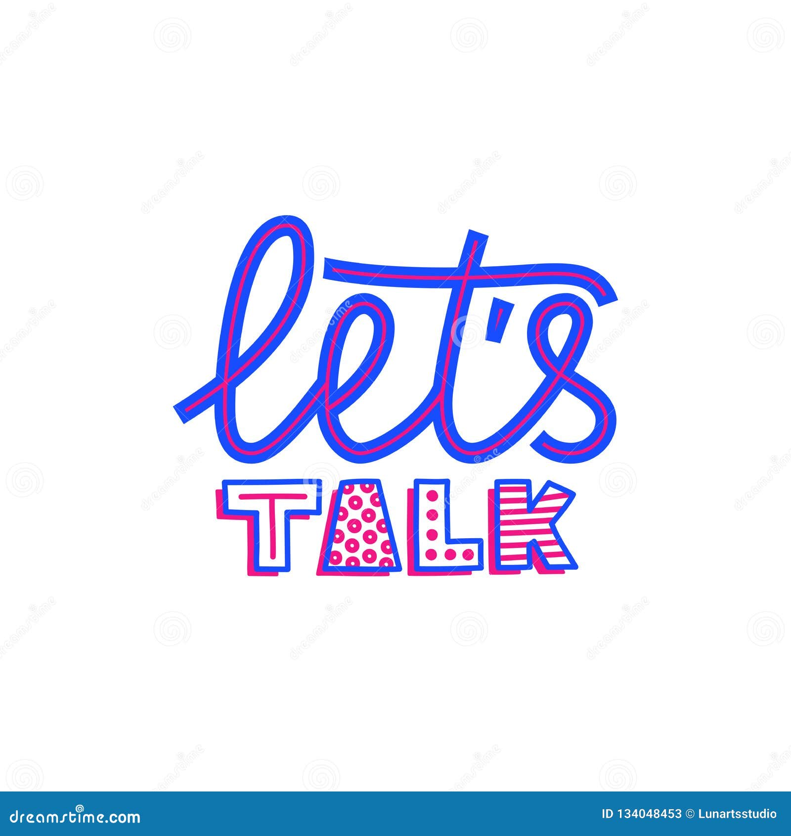 Lets Talk Text - Hand Draw Doodle Lettering Vector Stock Vector ...