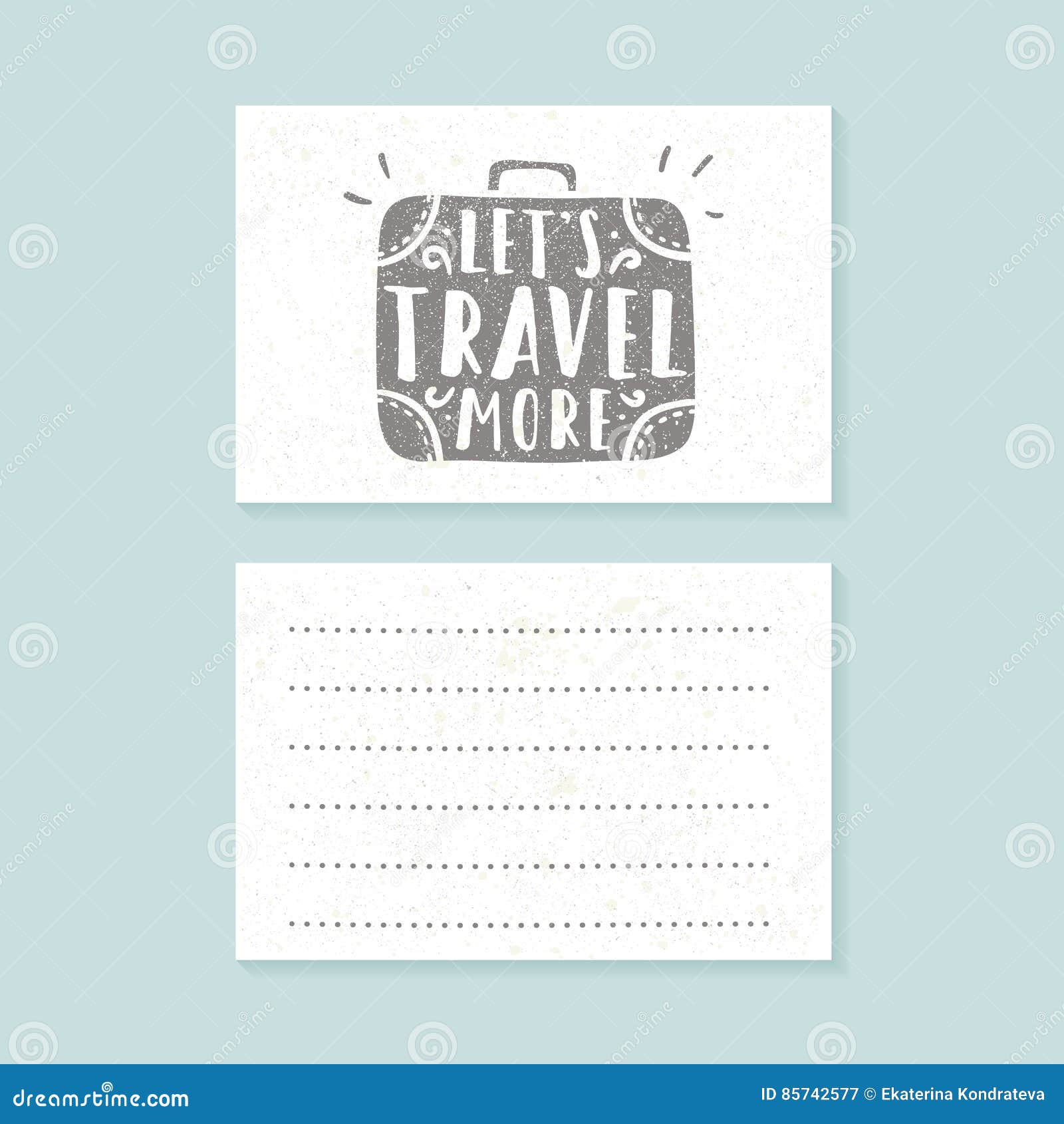 Lets Travel More. Set of Greeting Cards Stock Vector - Illustration of ...