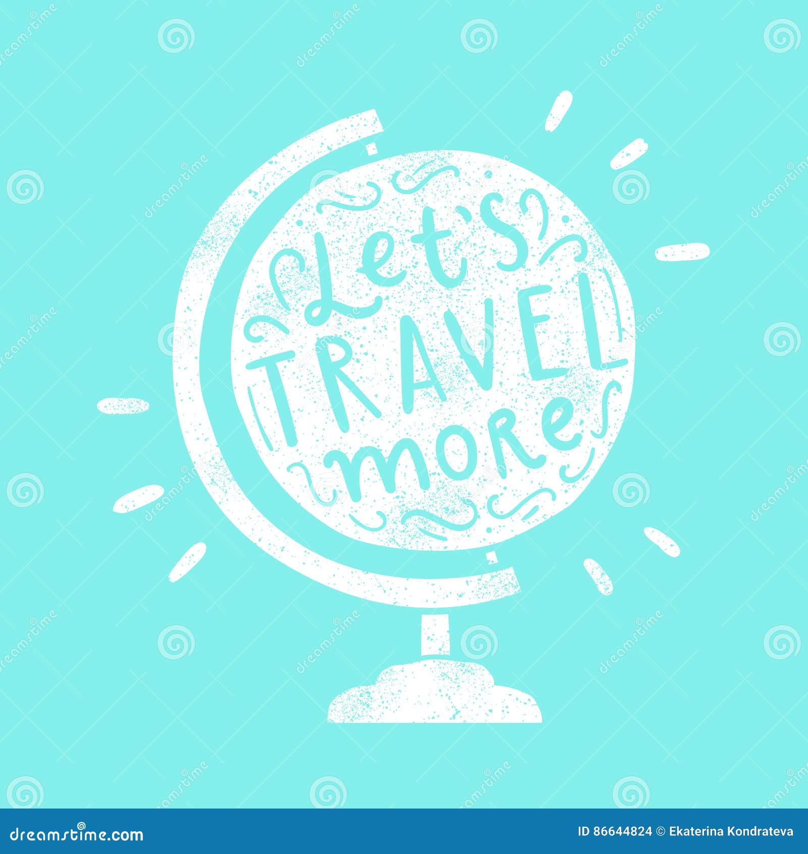 Lets travel more. stock vector. Illustration of design - 86644824