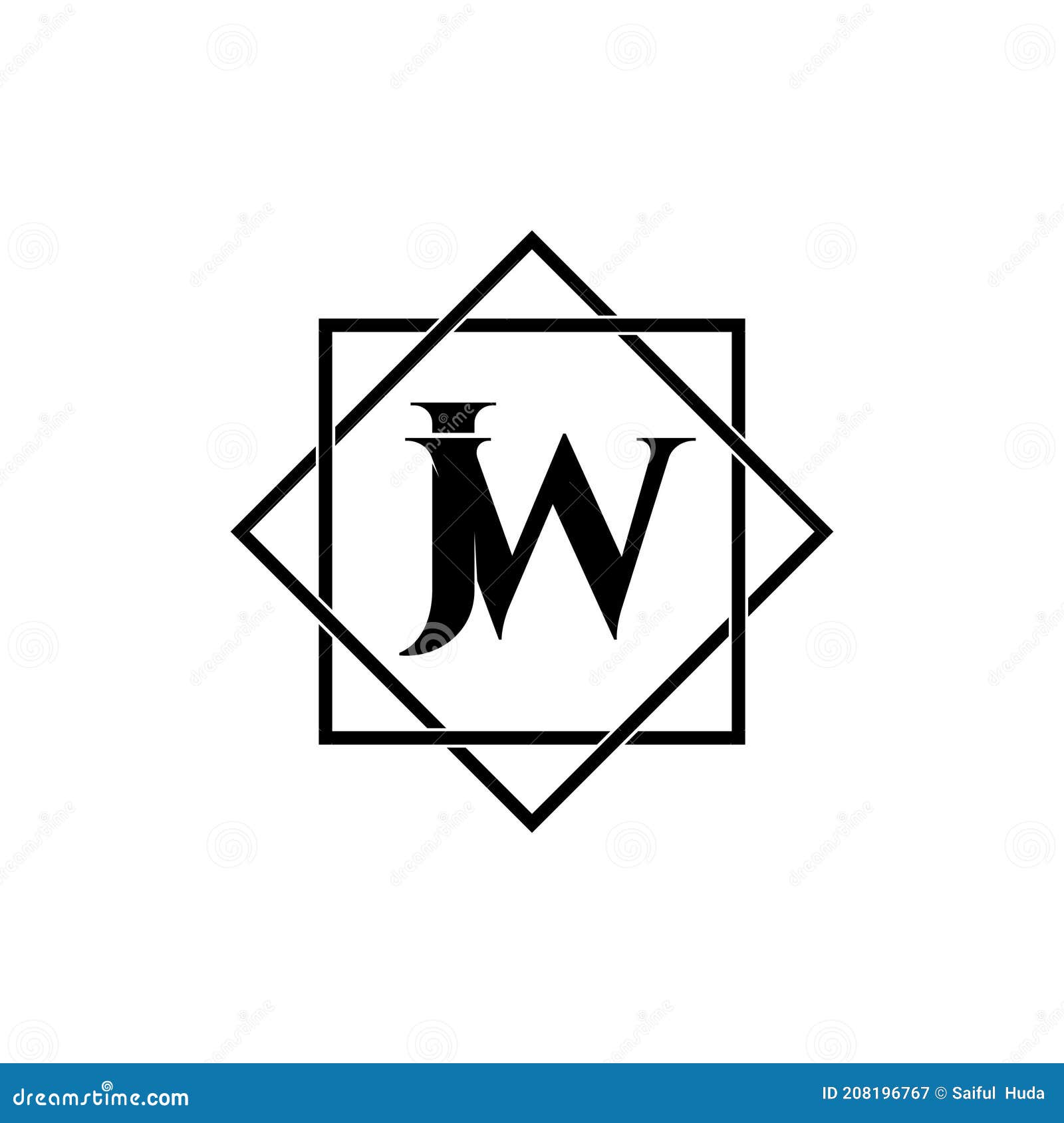 Lette JW Simple Monogram Logo Icon Design. Stock Vector - Illustration ... Lette JW Simple Monogram Logo Icon Design. Stock Vector - Illustration ...