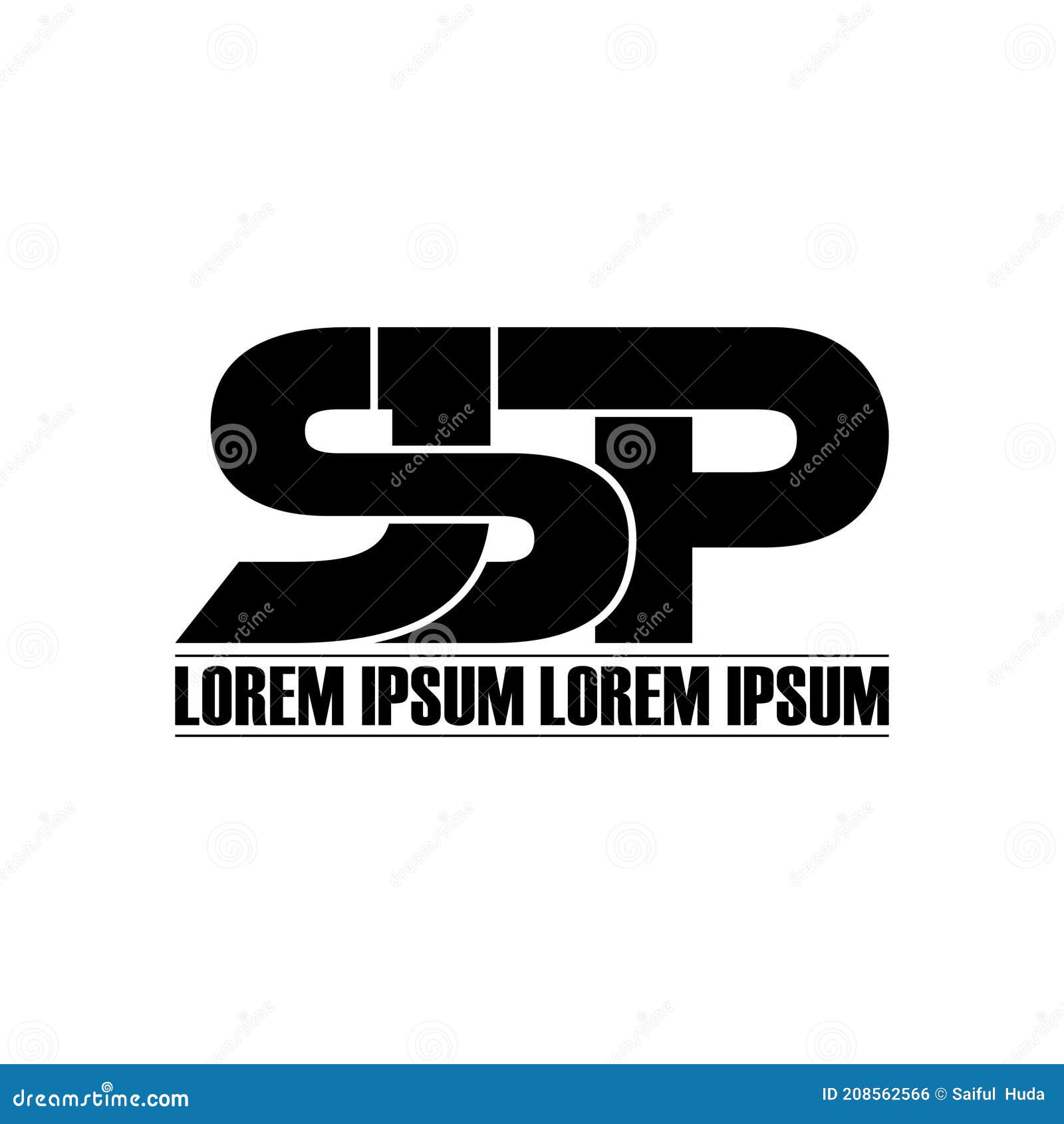 Lette SJP Simple Monogram Logo Icon Design. Stock Vector - Illustration ...
