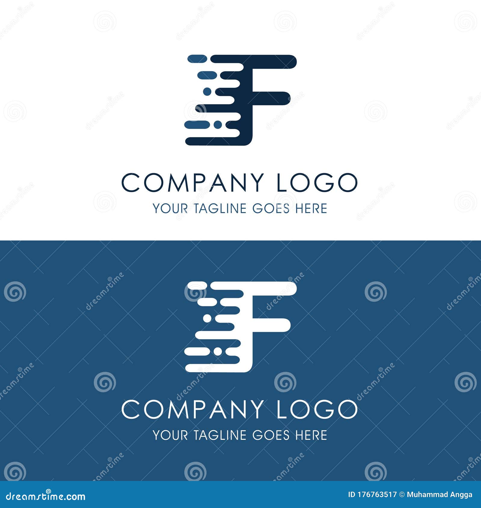 LETTER F BLUE FLASH LOGO stock vector. Illustration of flashlight ...