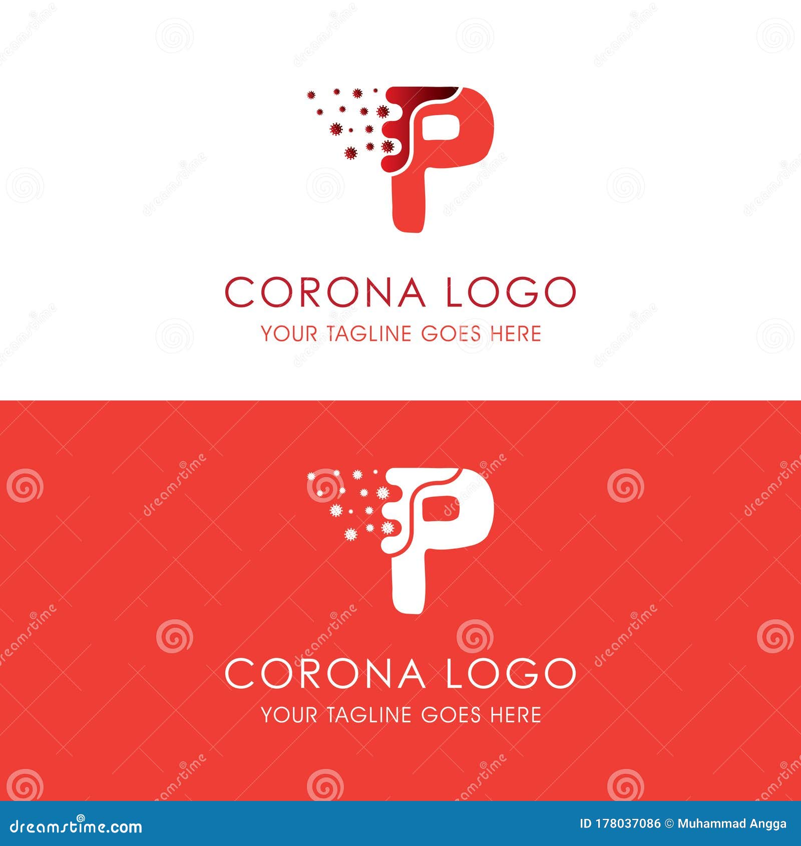 LETTER P COVID 19 CORONA VIRUS LOGO Stock Vector - Illustration of ...
