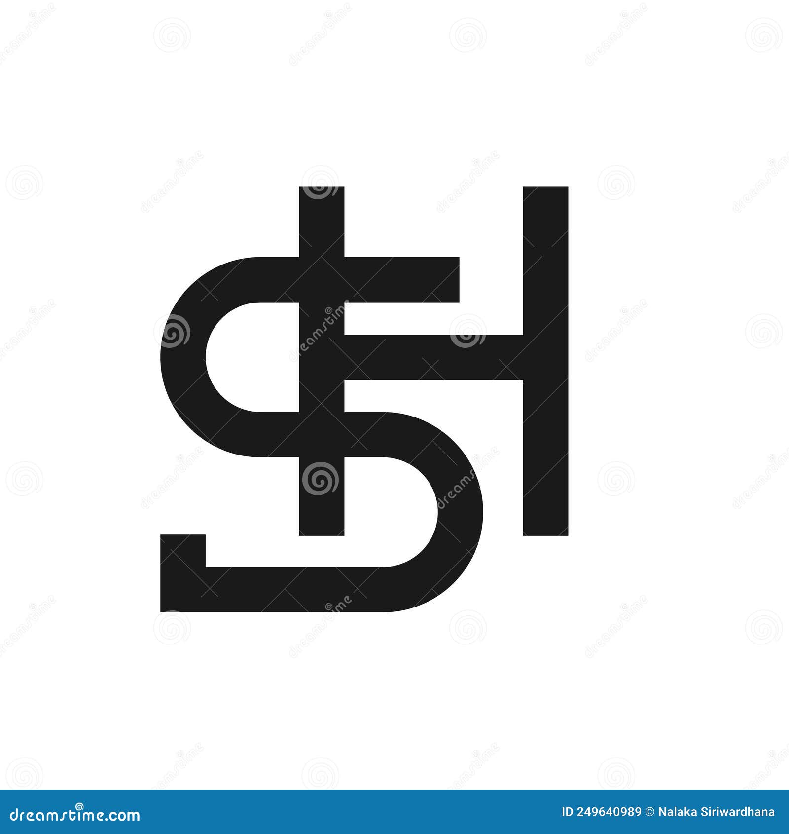 SH Letter Bold Style Logo Template. Stock Vector - Illustration of ...