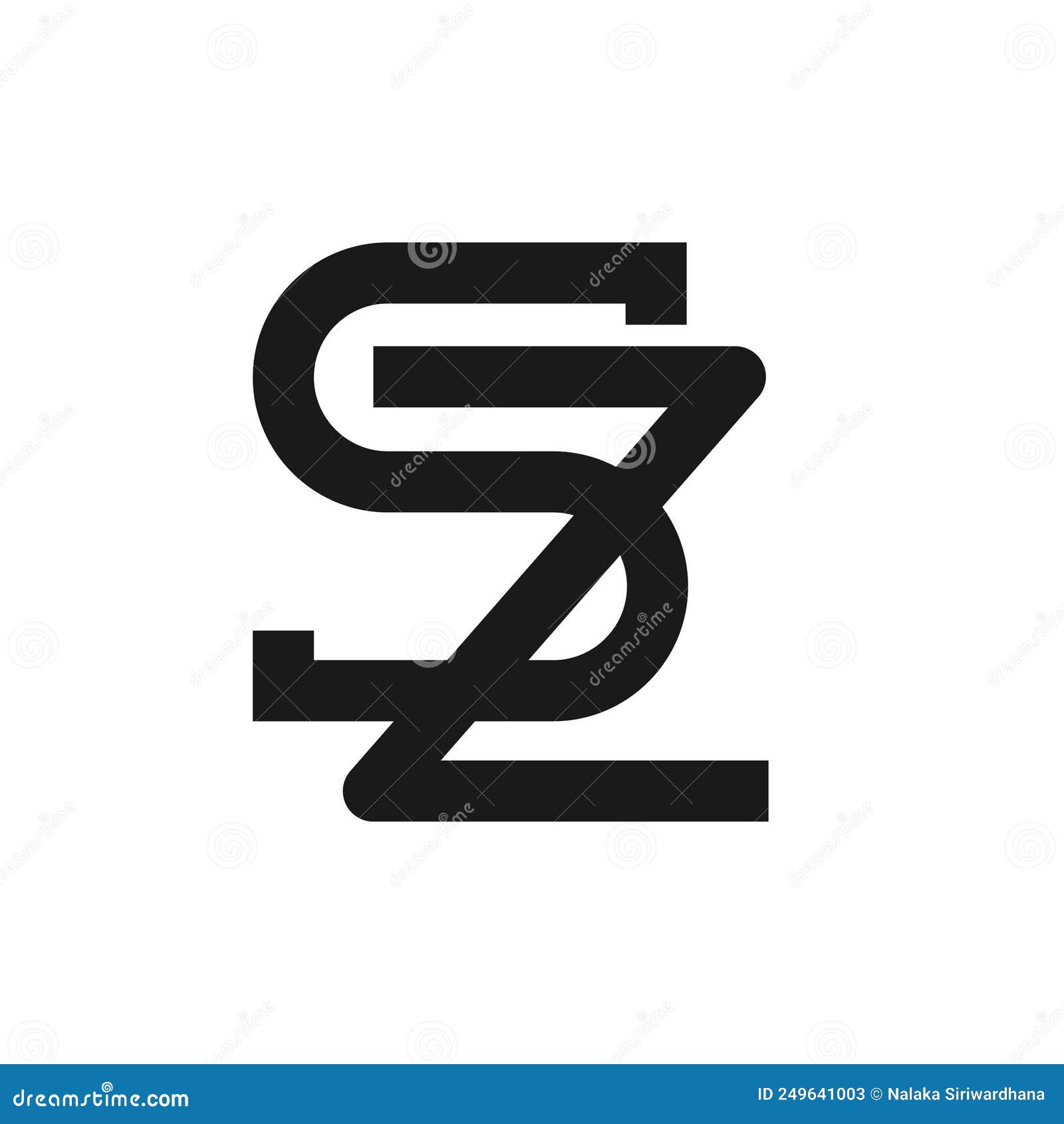 SZ Letter Bold Style Logo Template. Stock Vector - Illustration of file ...