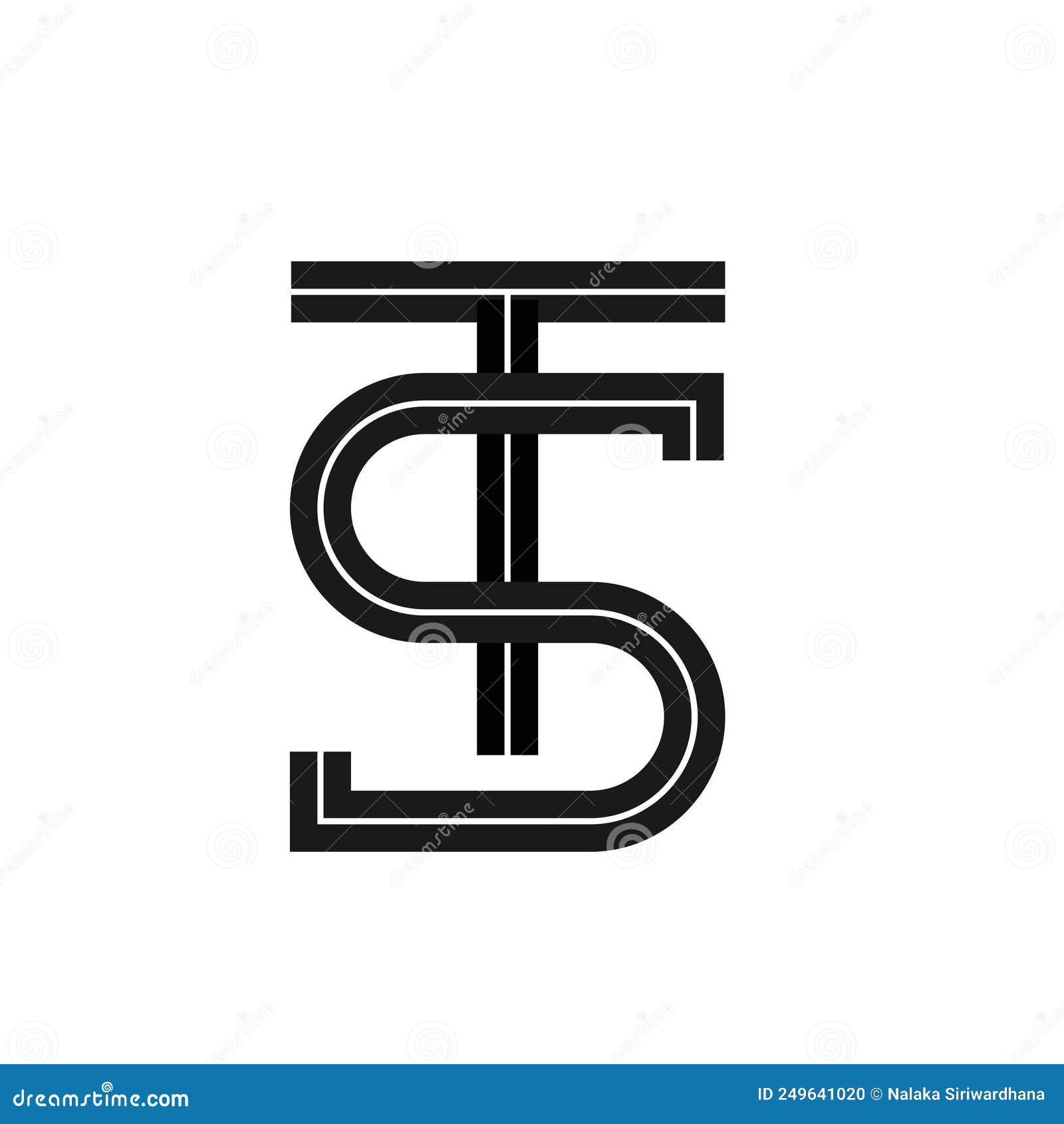 ST Letter Bold Style Logo Template. Stock Vector - Illustration of ...