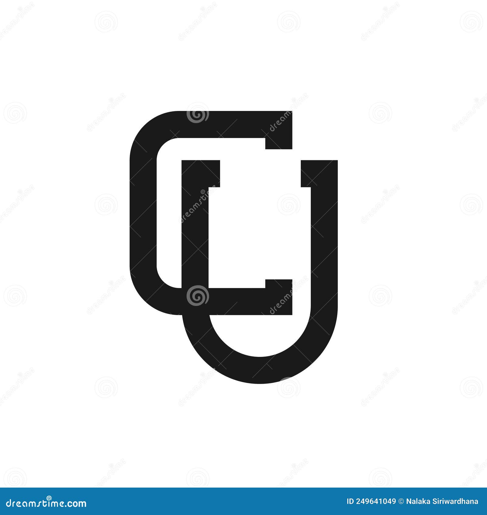 CU Letter Bold Style Logo Template. Stock Vector - Illustration of ...