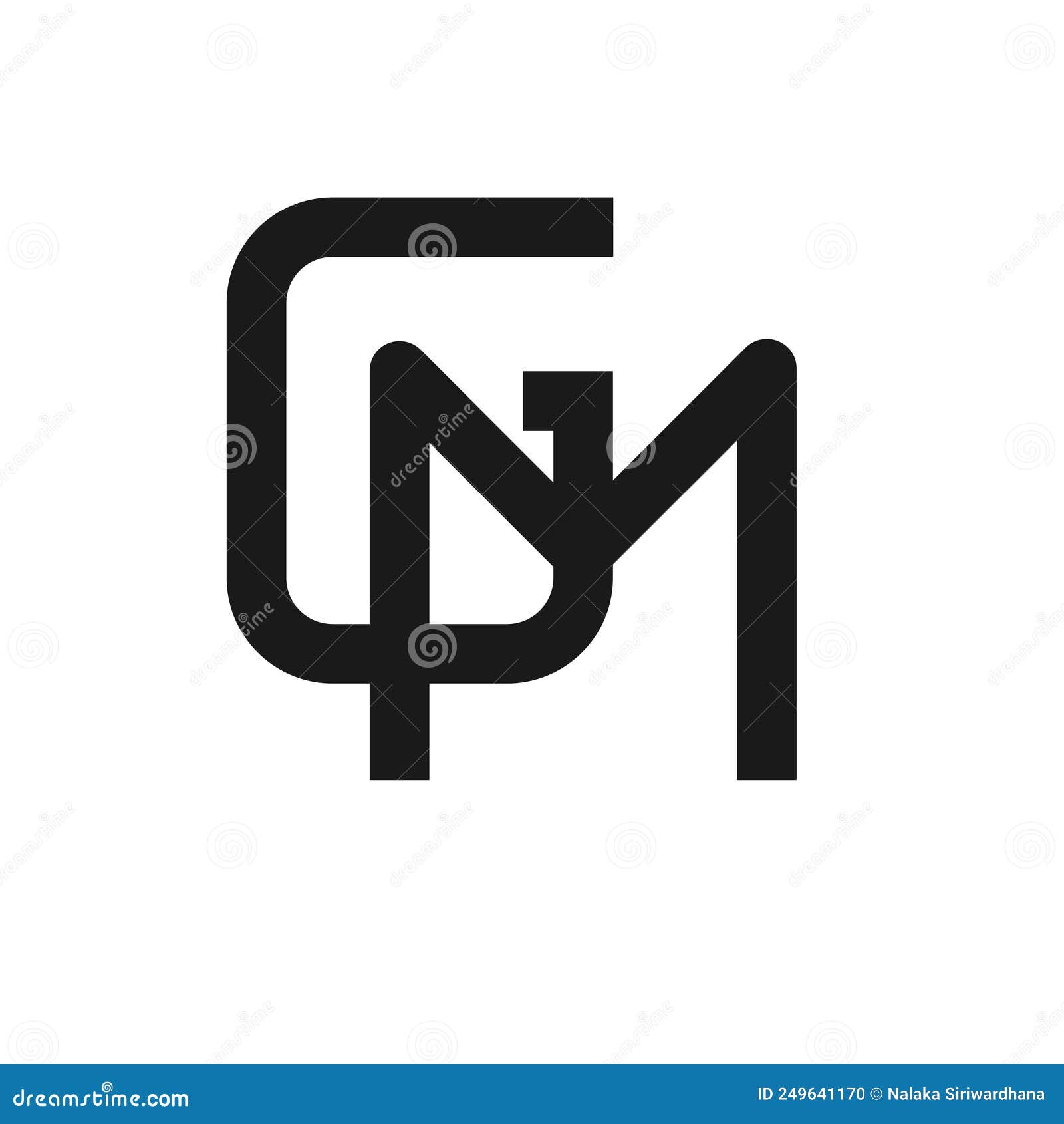 GM Letter Bold Style Logo Template. Stock Vector - Illustration of ...