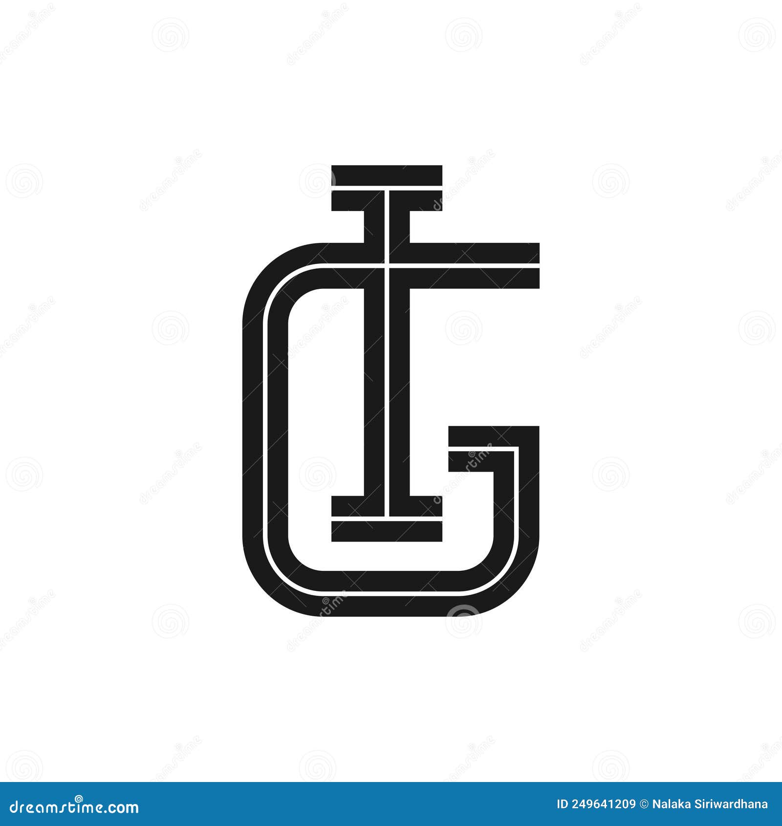 GI Letter Bold Style Logo Template. Stock Vector - Illustration of ...