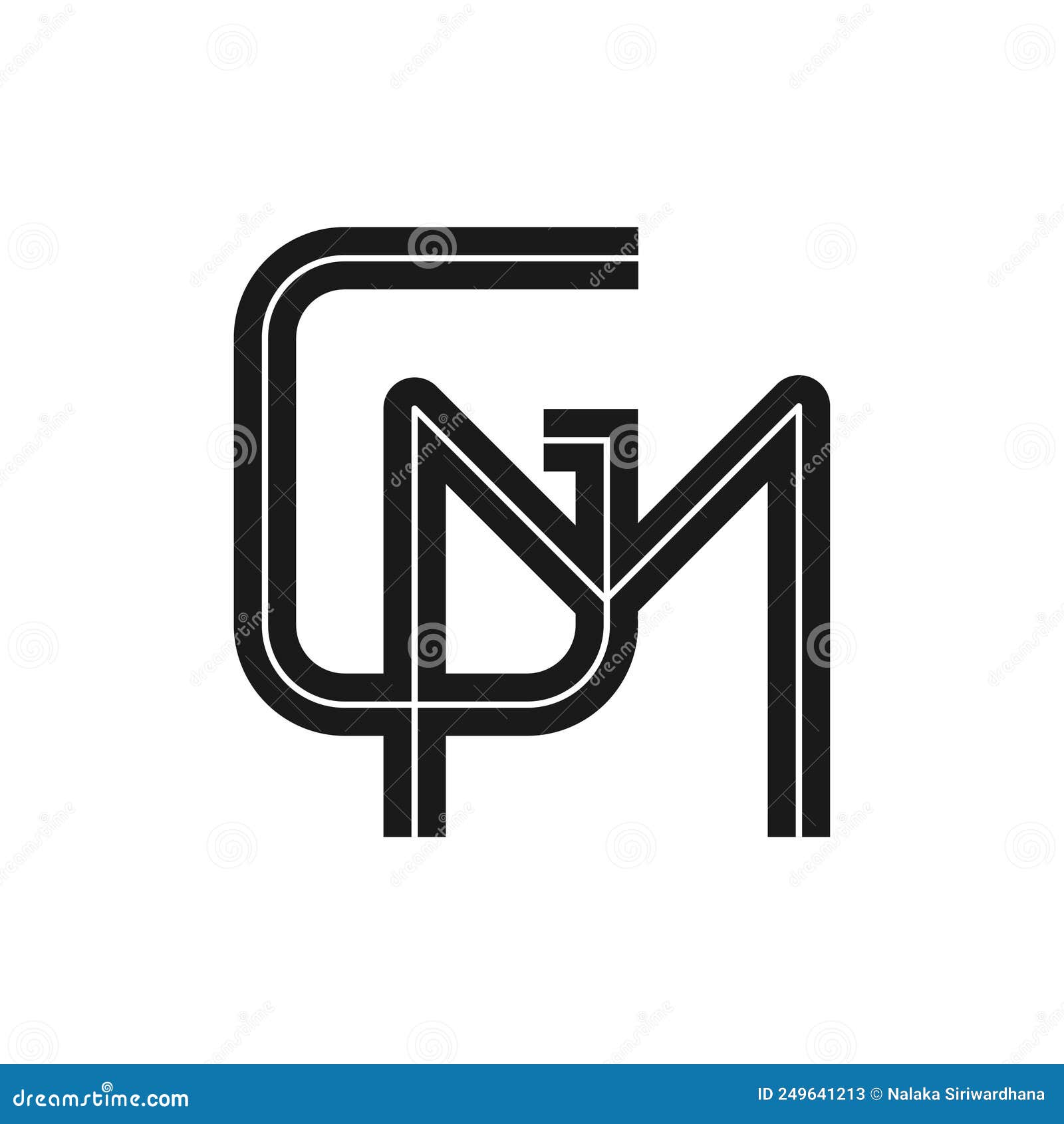 GM Letter Bold Style Logo Template. Stock Vector - Illustration of bild ...